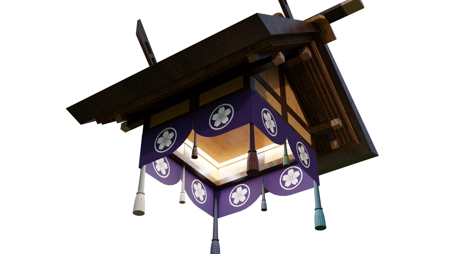 3D Model Sumo Ring Dohyo With Traditional Roof - Japanese Sumo Arena ...