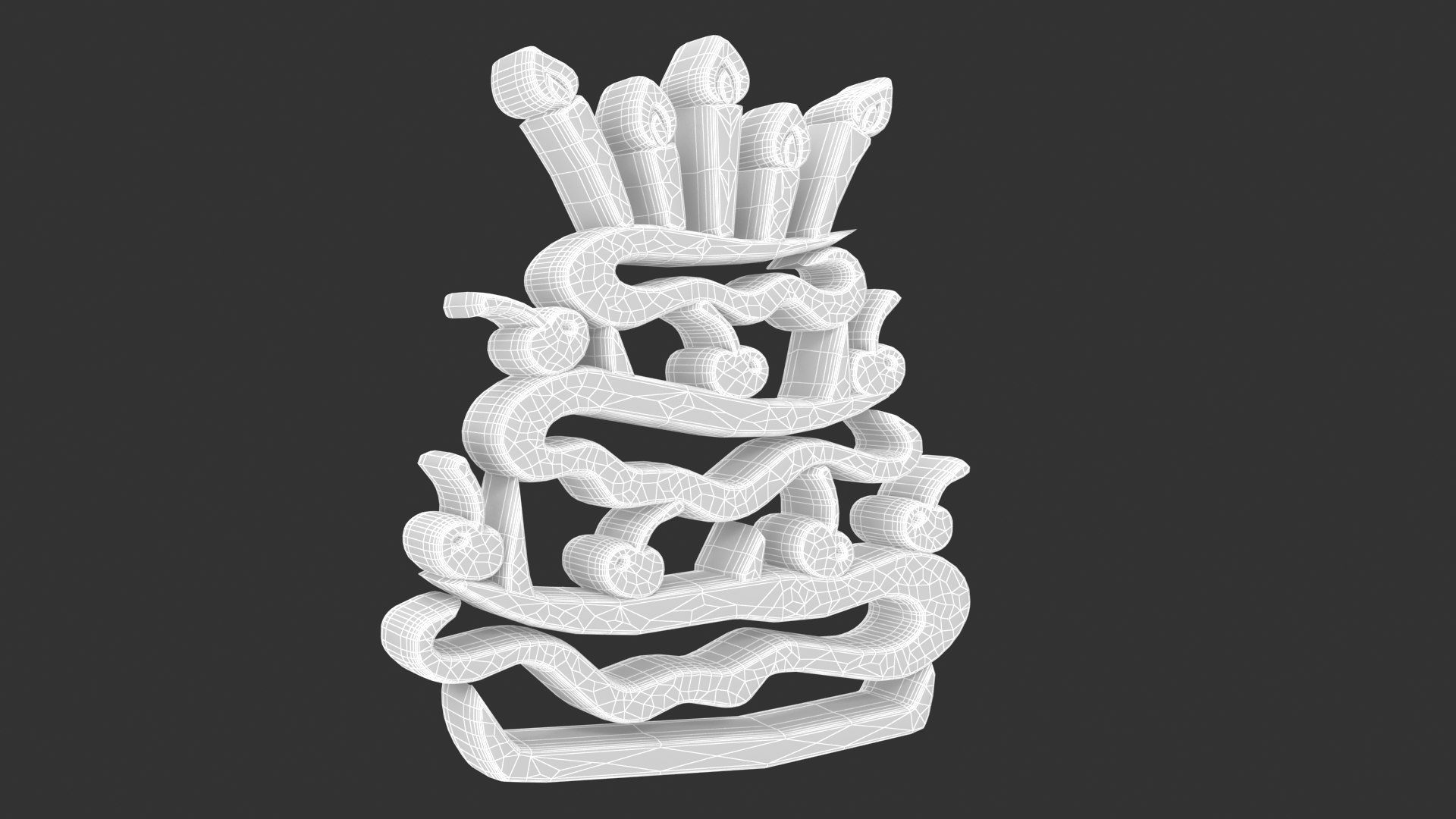 Birthday Golden Cake 3D Model - TurboSquid 1736685