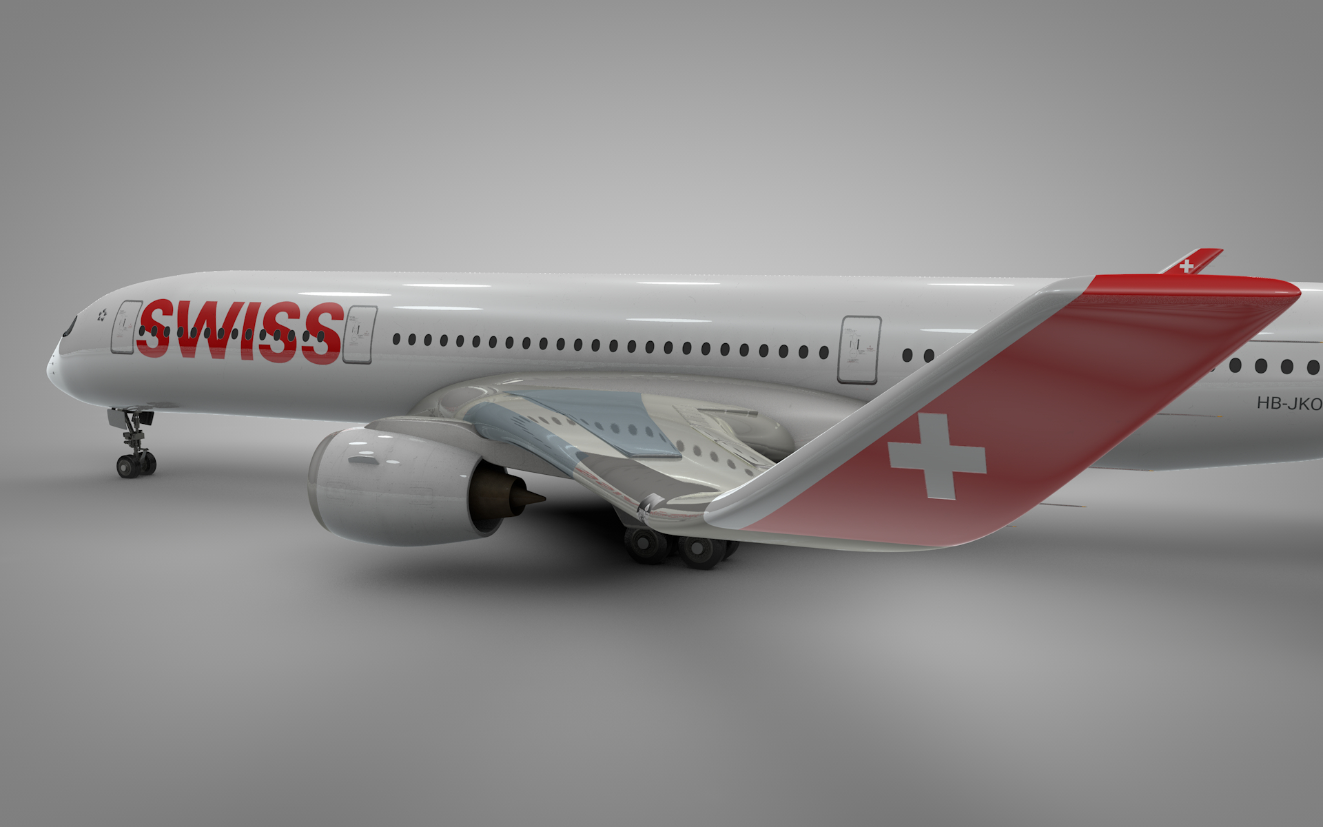 3D a350-900 swissair l1111 model - TurboSquid 1650638