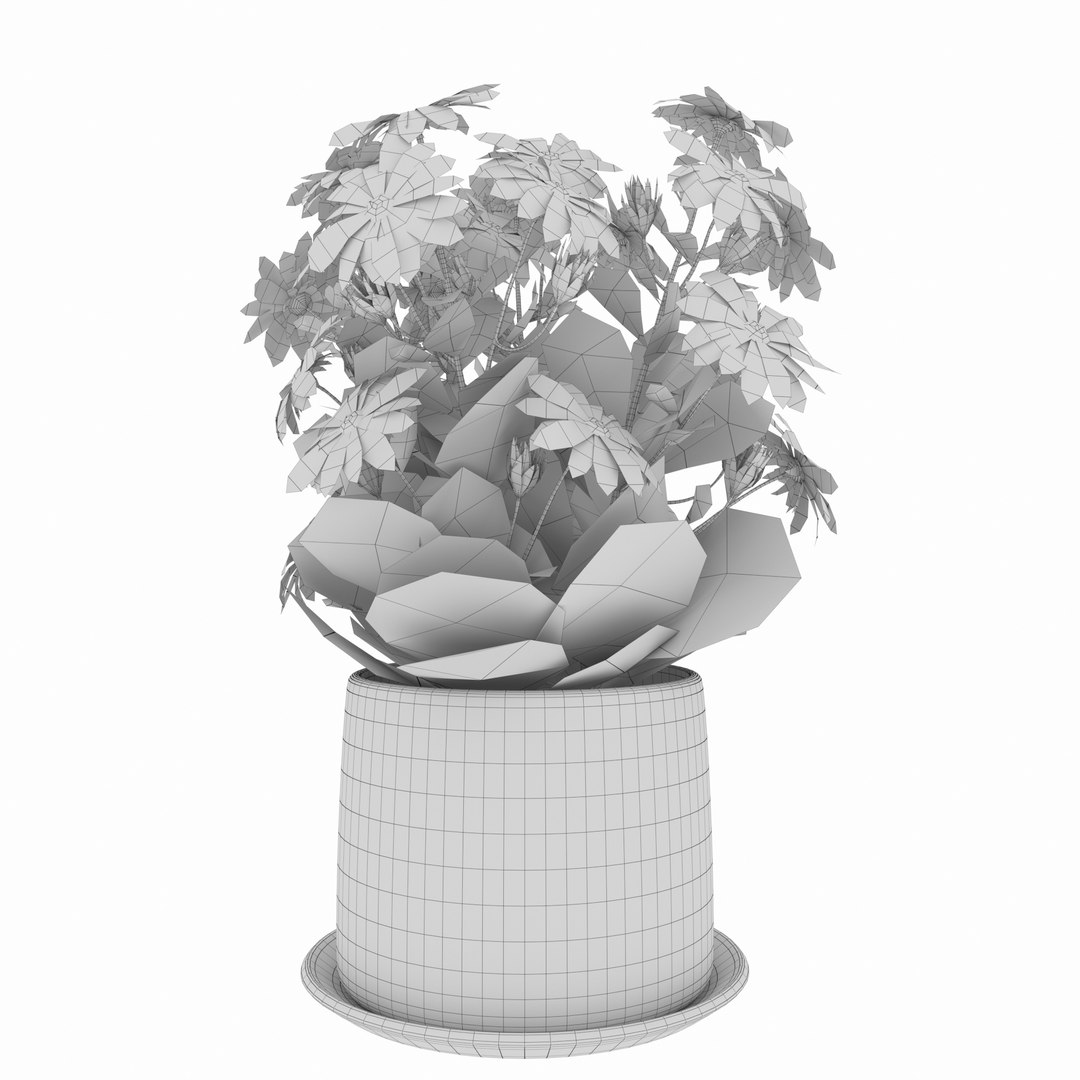 Flower in a pot model - TurboSquid 2135391
