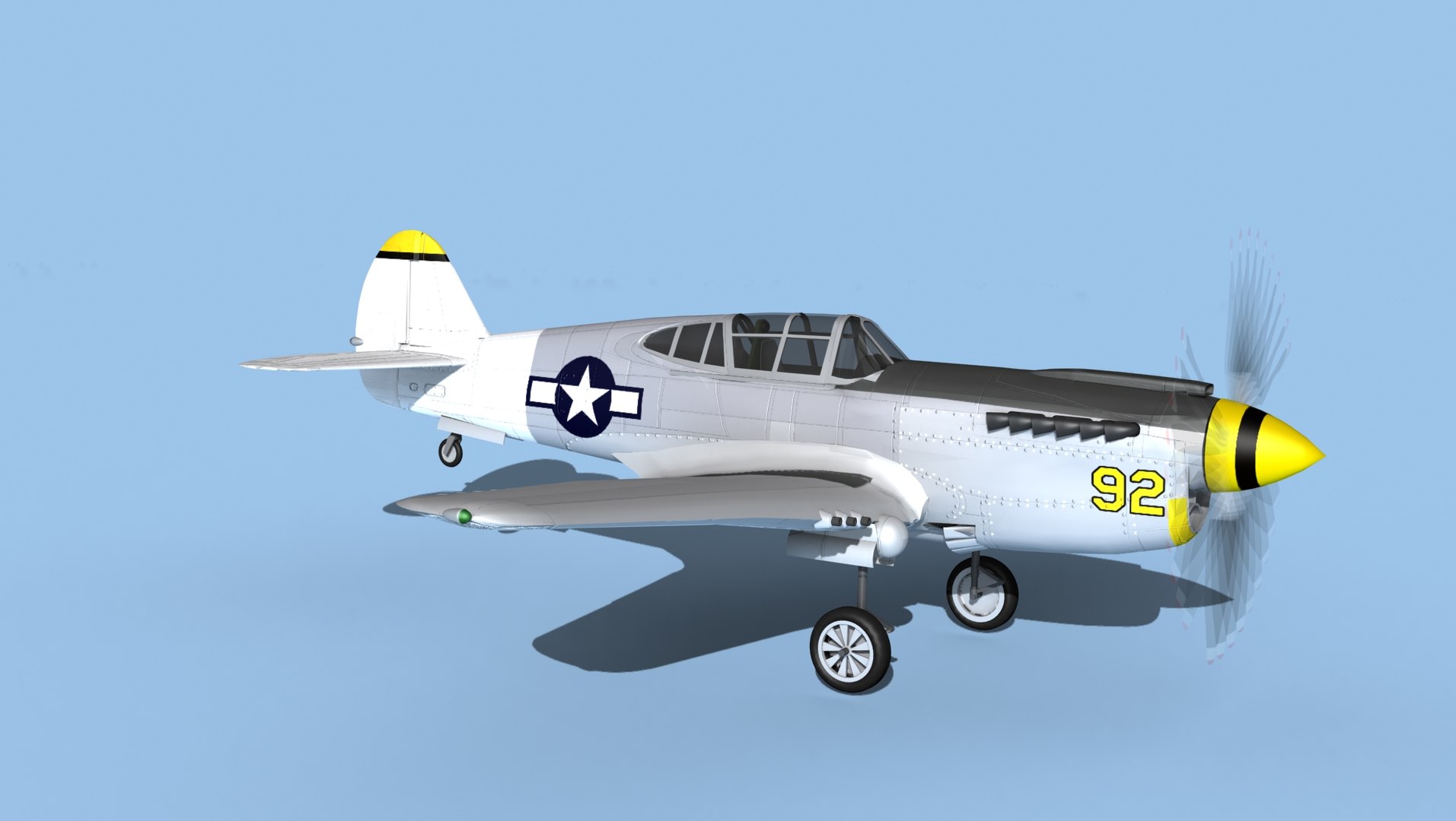 3D Curtiss P-40F Warhawk V09 USAAF Model - TurboSquid 1915515