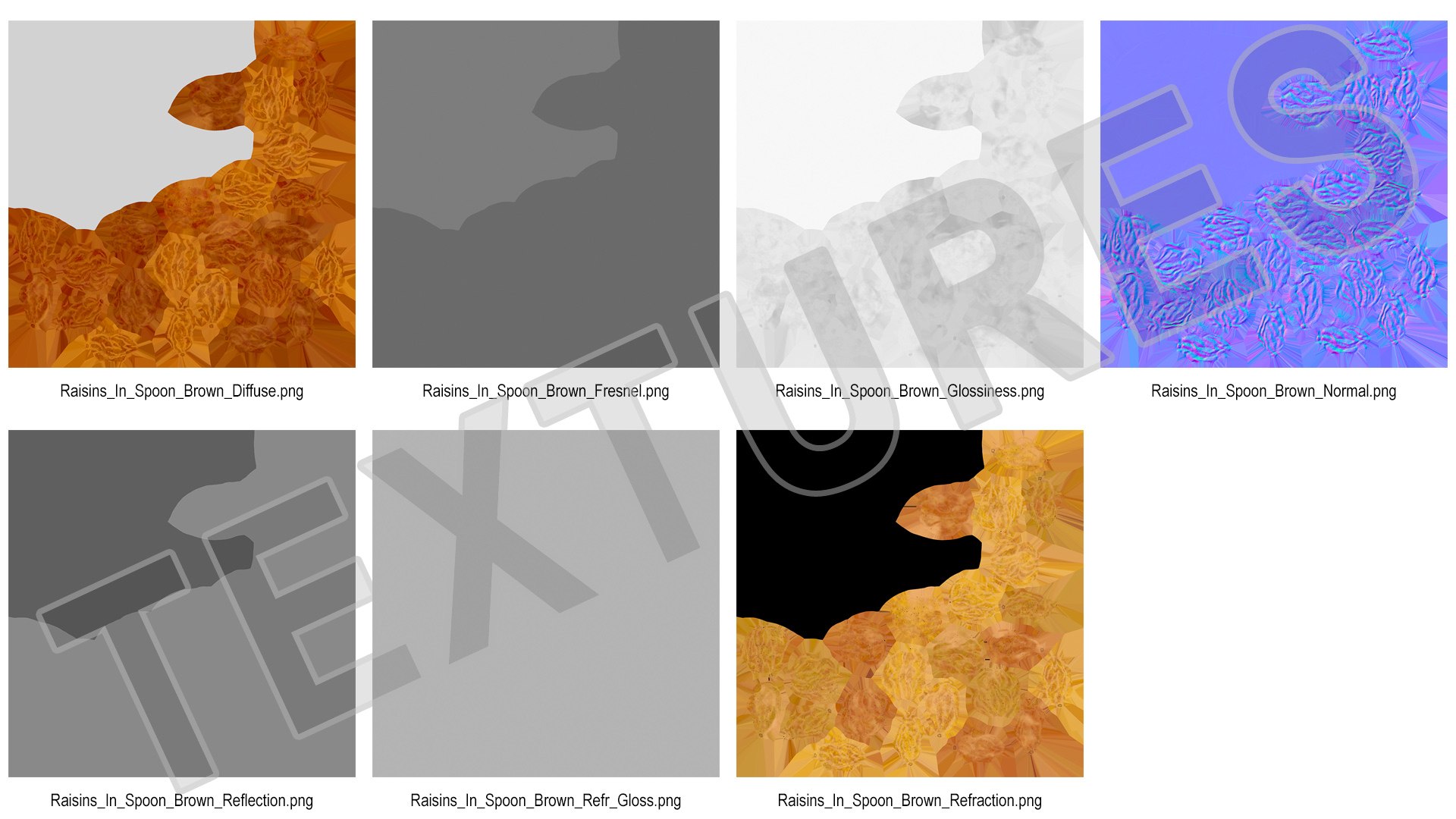 Brown Sultanas in a Spoon 3D - TurboSquid 1782457