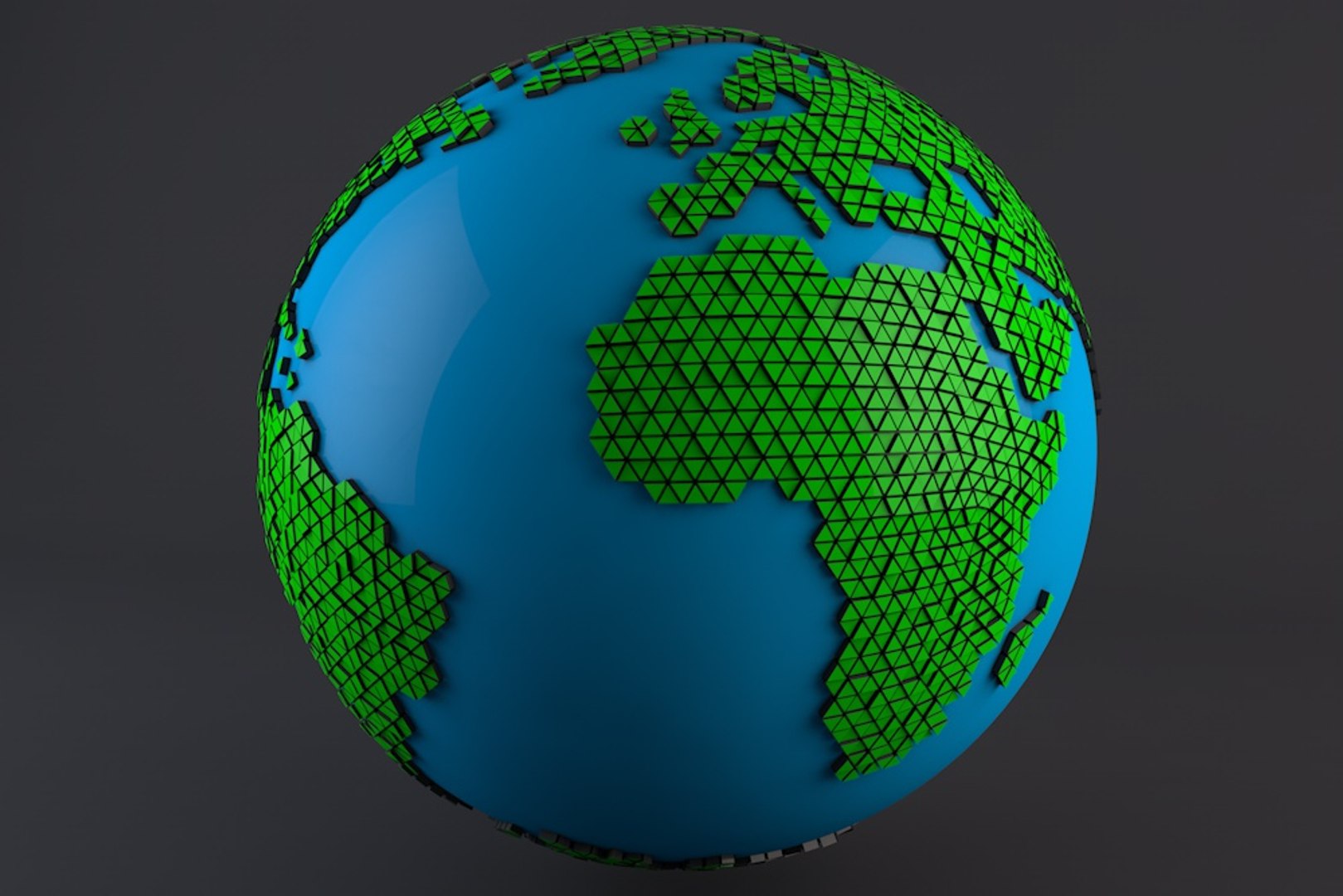 3d Minimal Design Modern Earth Model