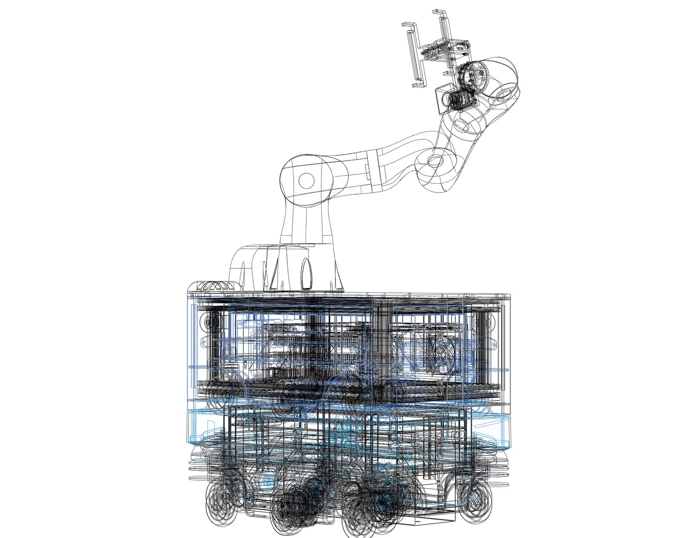3D Model Mobile Industrial Robots Enclosed With Robot Mount ...