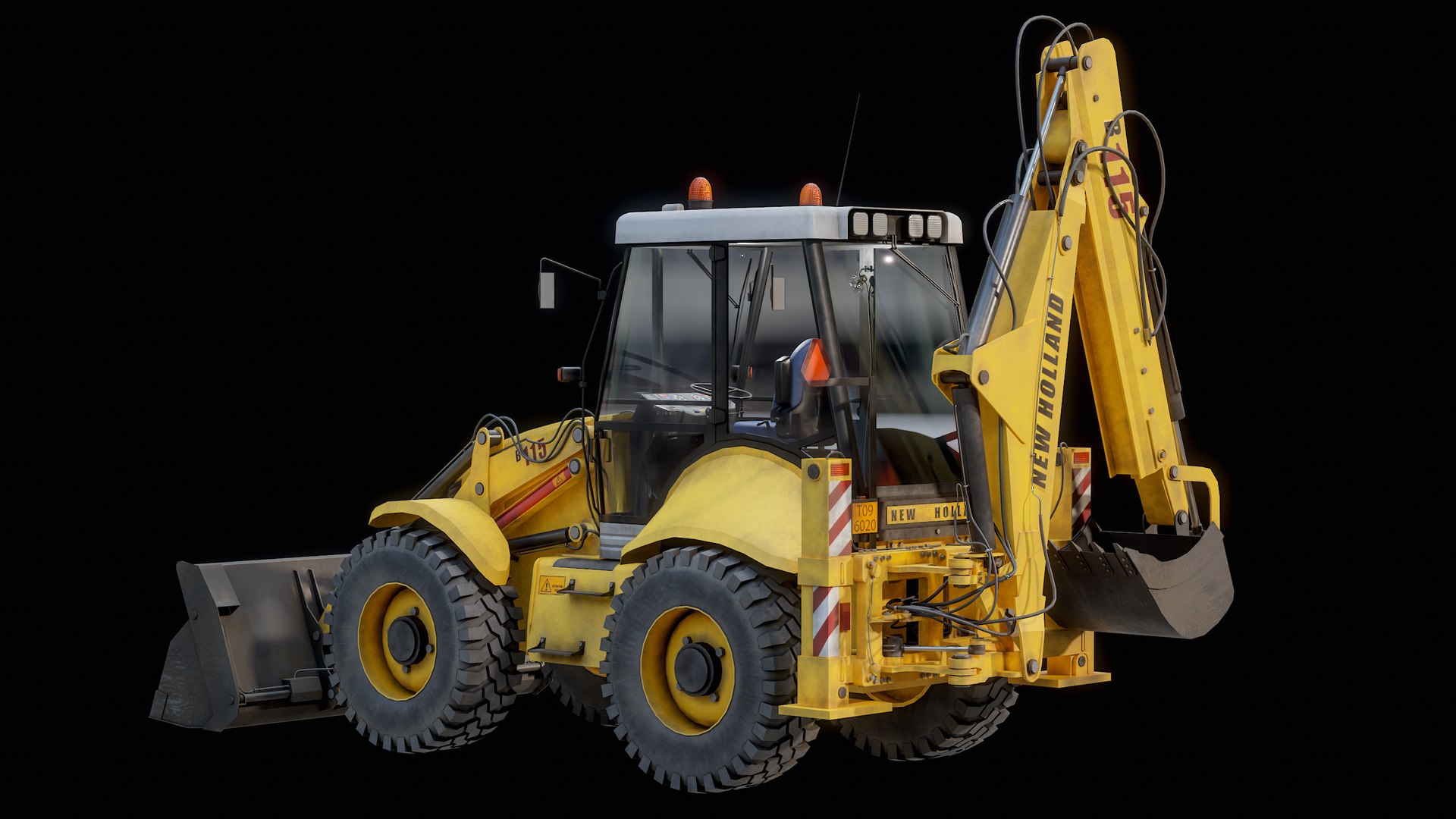 Backhoe Loader New Holland B115 PBR 3D model - TurboSquid 2062196