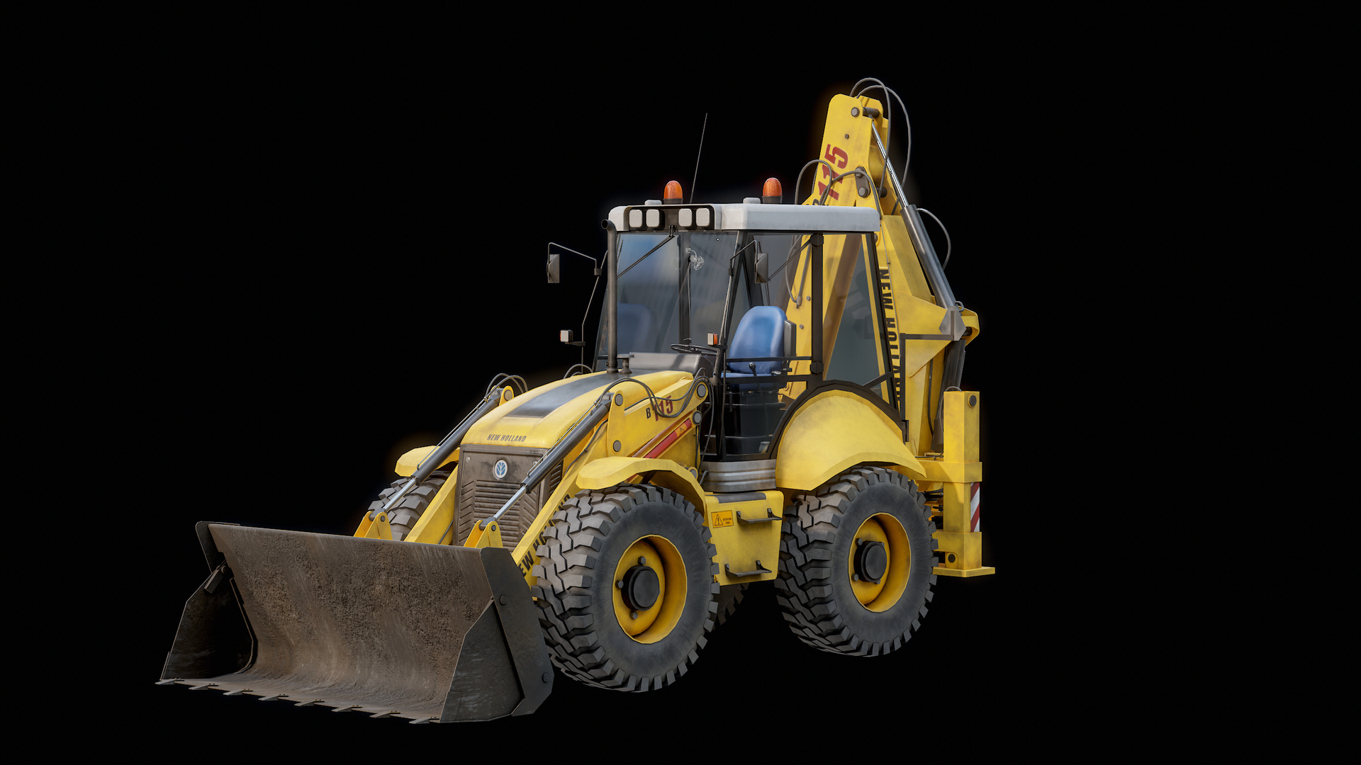 Backhoe Loader New Holland B115 PBR 3D model - TurboSquid 2062196