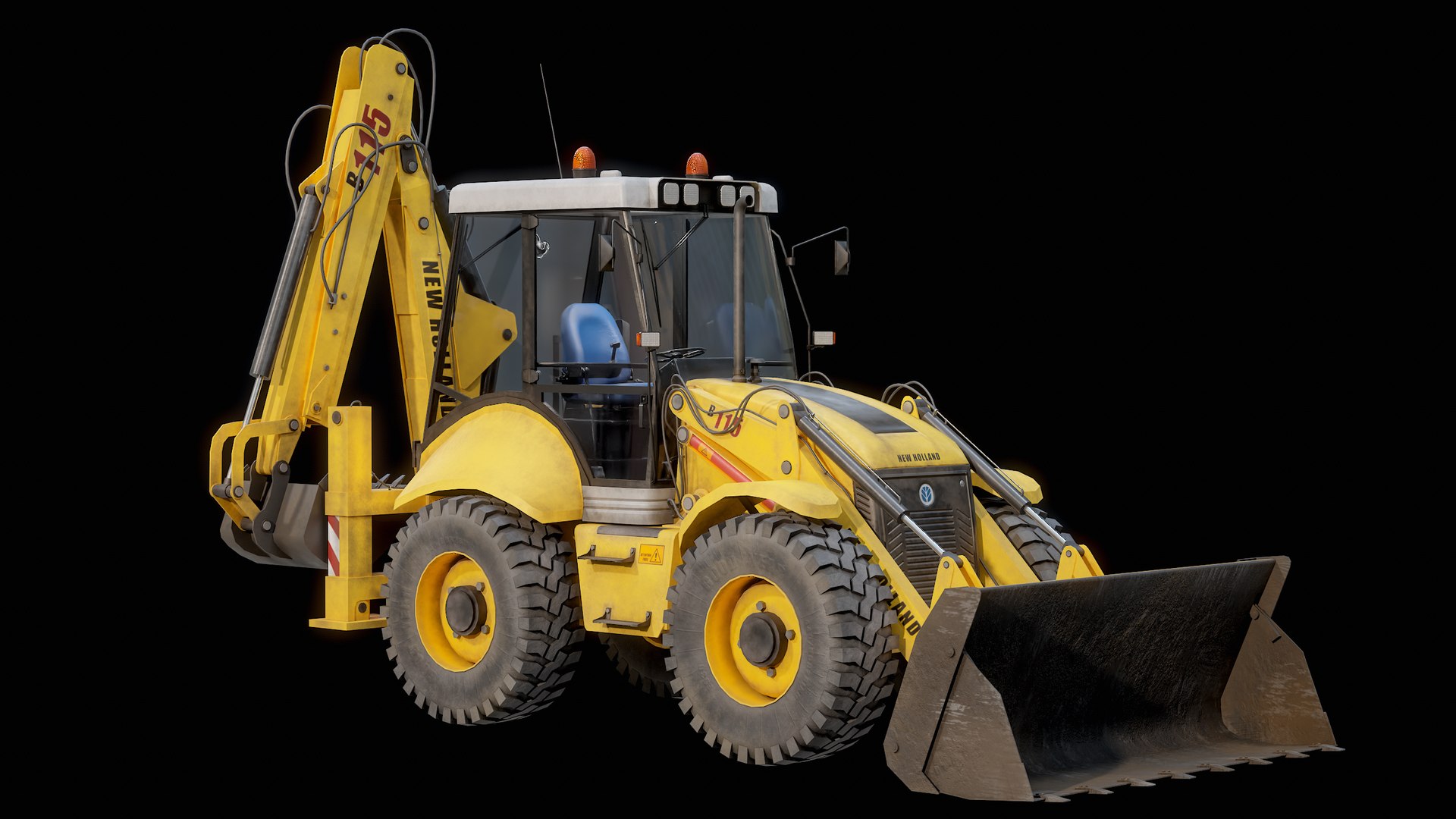 Backhoe Loader New Holland B115 PBR 3D model - TurboSquid 2062196