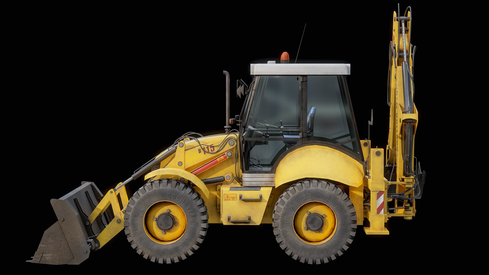 Backhoe Loader New Holland B115 PBR 3D model - TurboSquid 2062196