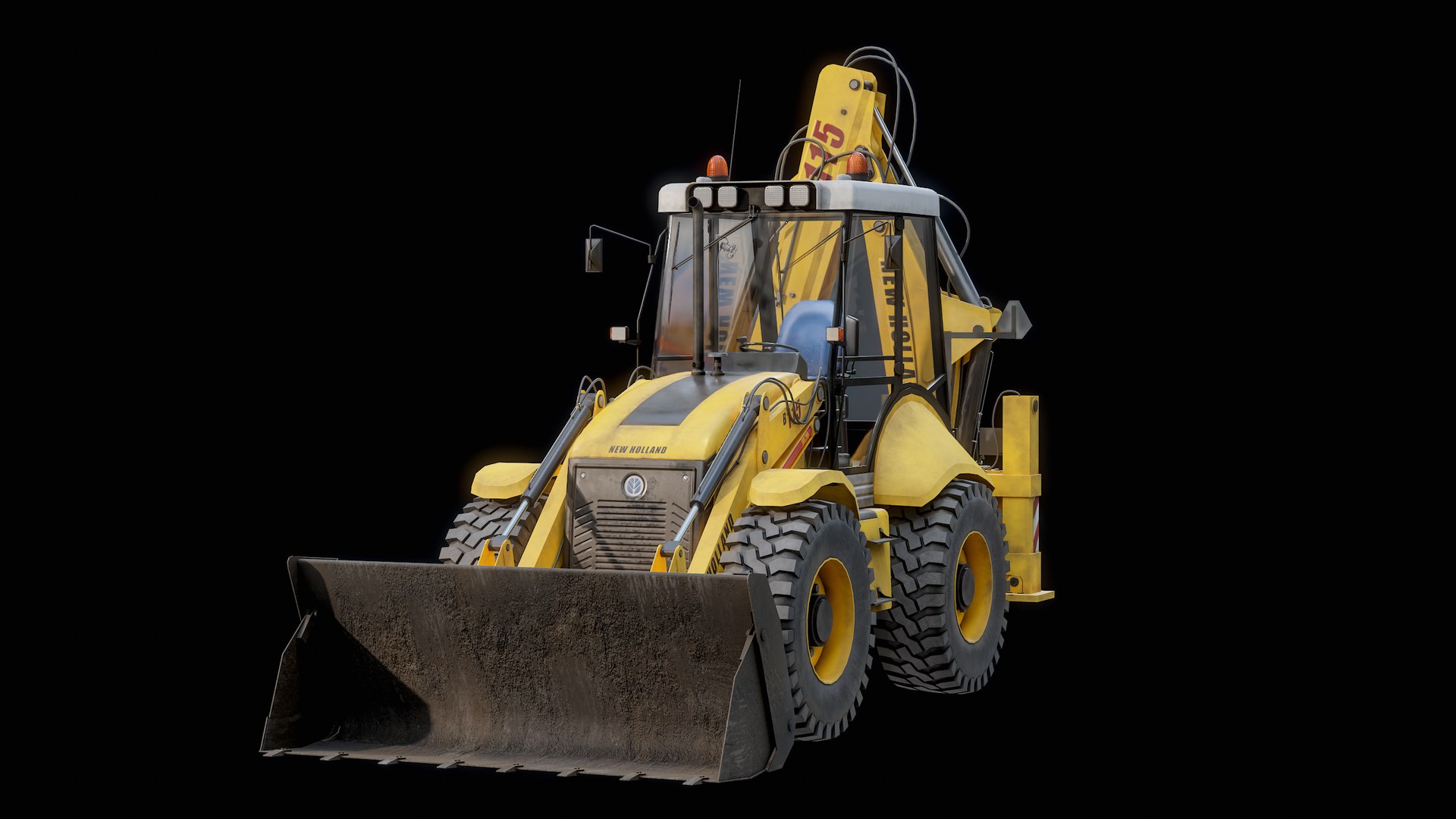 Backhoe Loader New Holland B115 PBR 3D model - TurboSquid 2062196