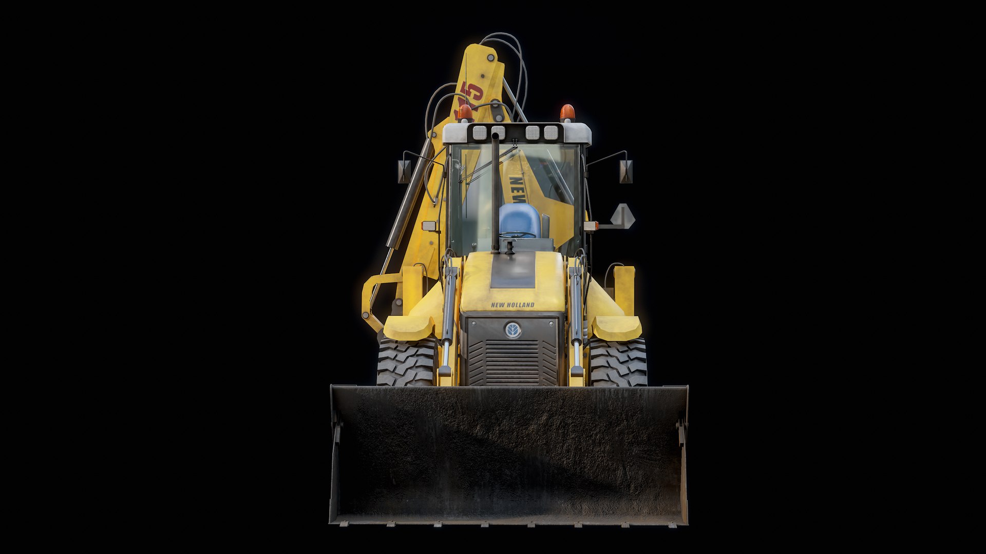 Backhoe Loader New Holland B115 PBR 3D model - TurboSquid 2062196