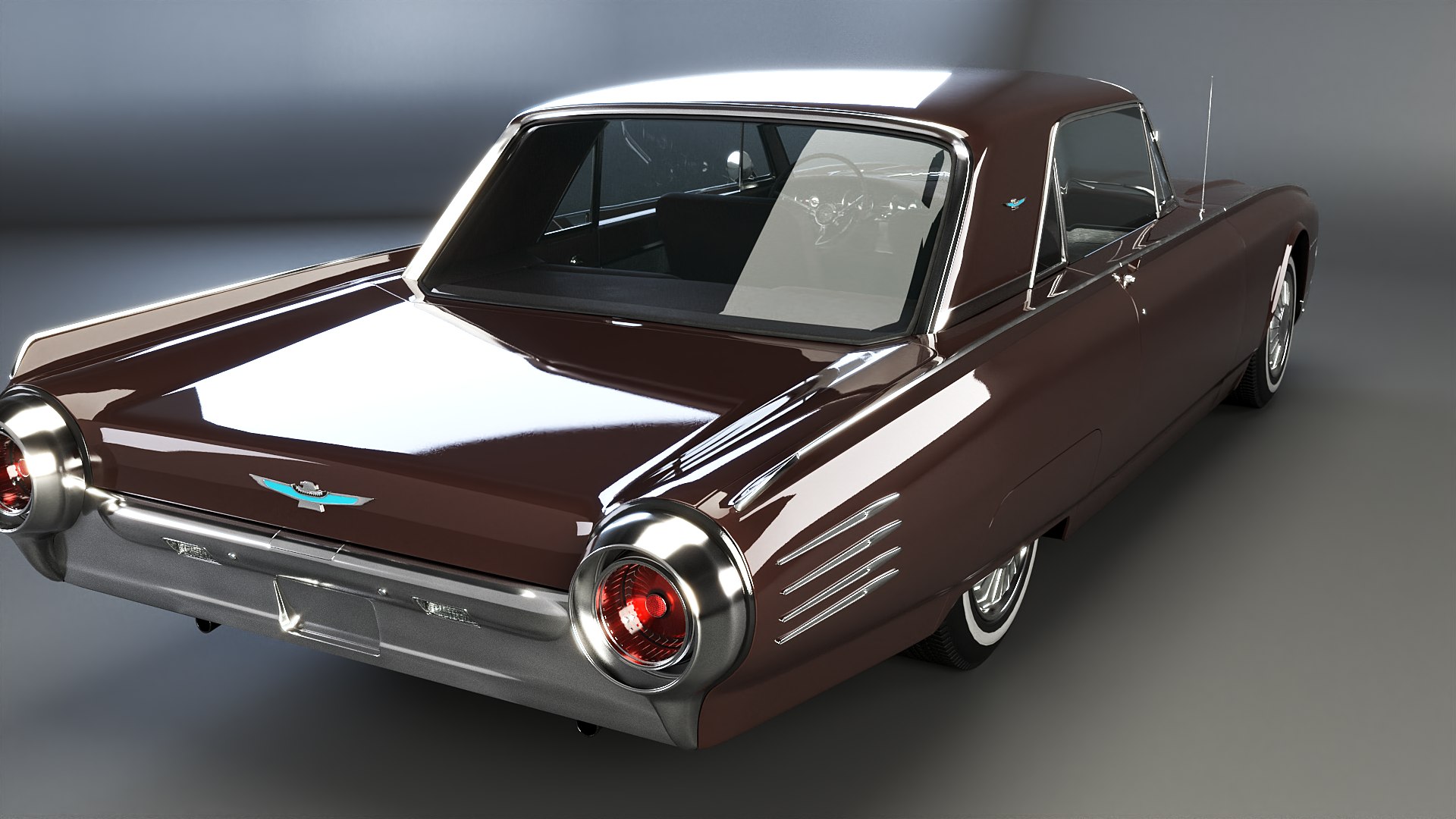 Ford Thunderbird 1961 Convertible Hardtop 3D Model - TurboSquid 2351971