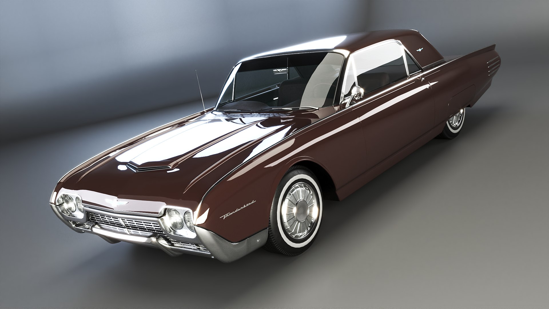 Ford Thunderbird 1961 Convertible Hardtop 3D Model - TurboSquid 2351971