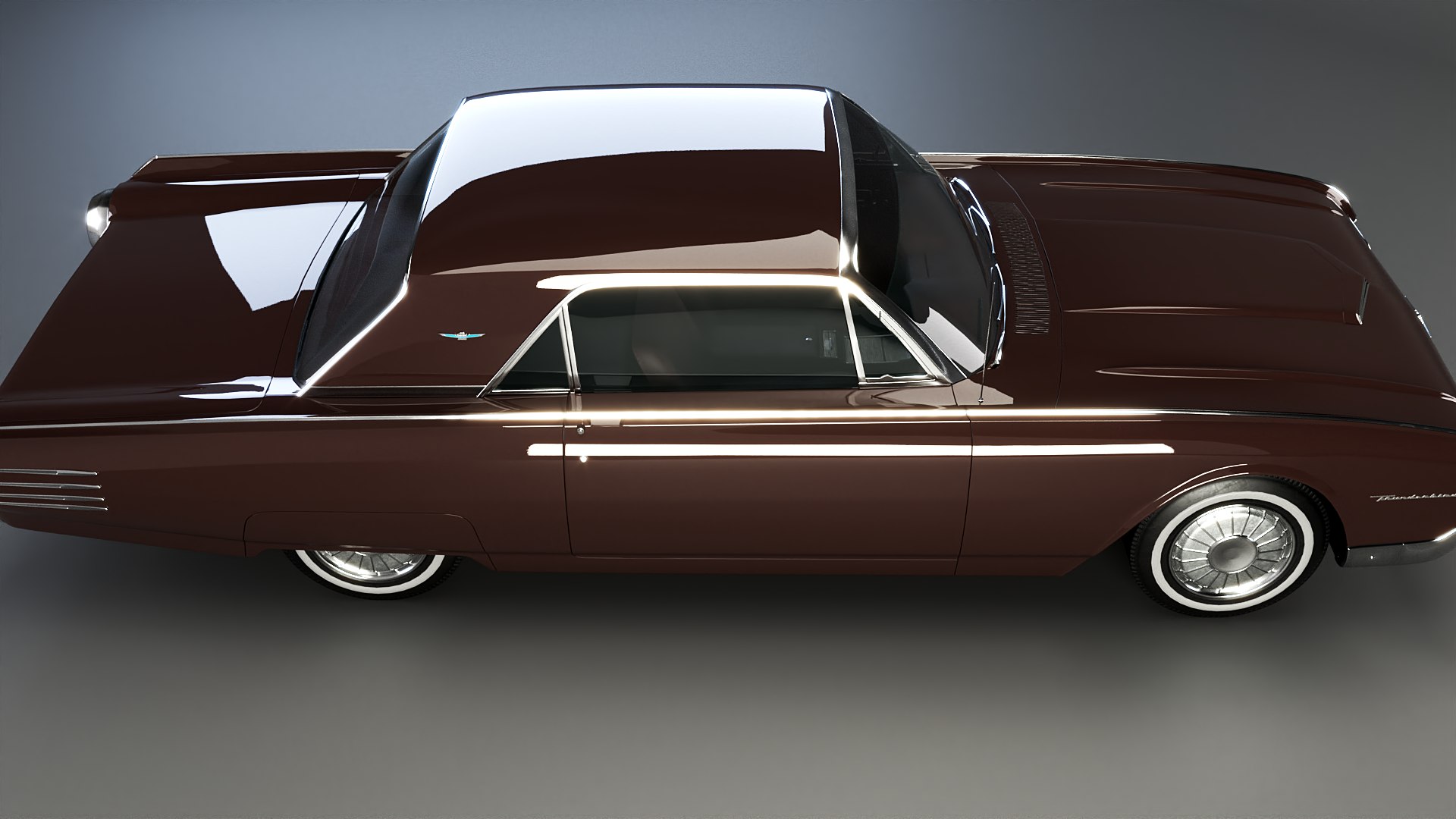 Ford Thunderbird 1961 Convertible Hardtop 3D Model - TurboSquid 2351971