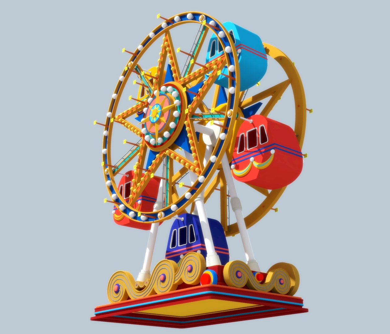 Cartoon Ferris Wheel Rigged Ma