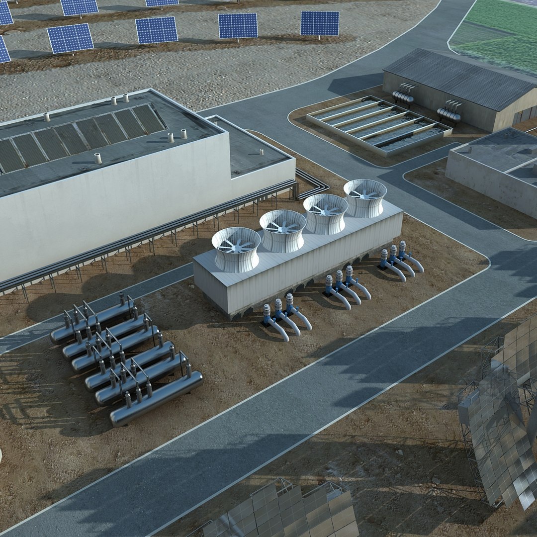 3d Solar Power Plant Model