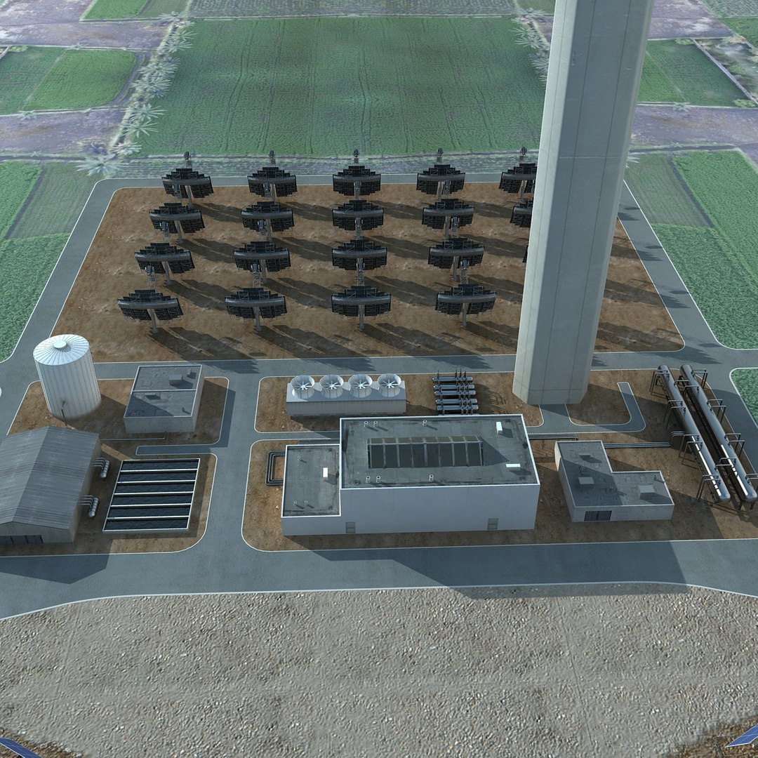3d Solar Power Plant Model