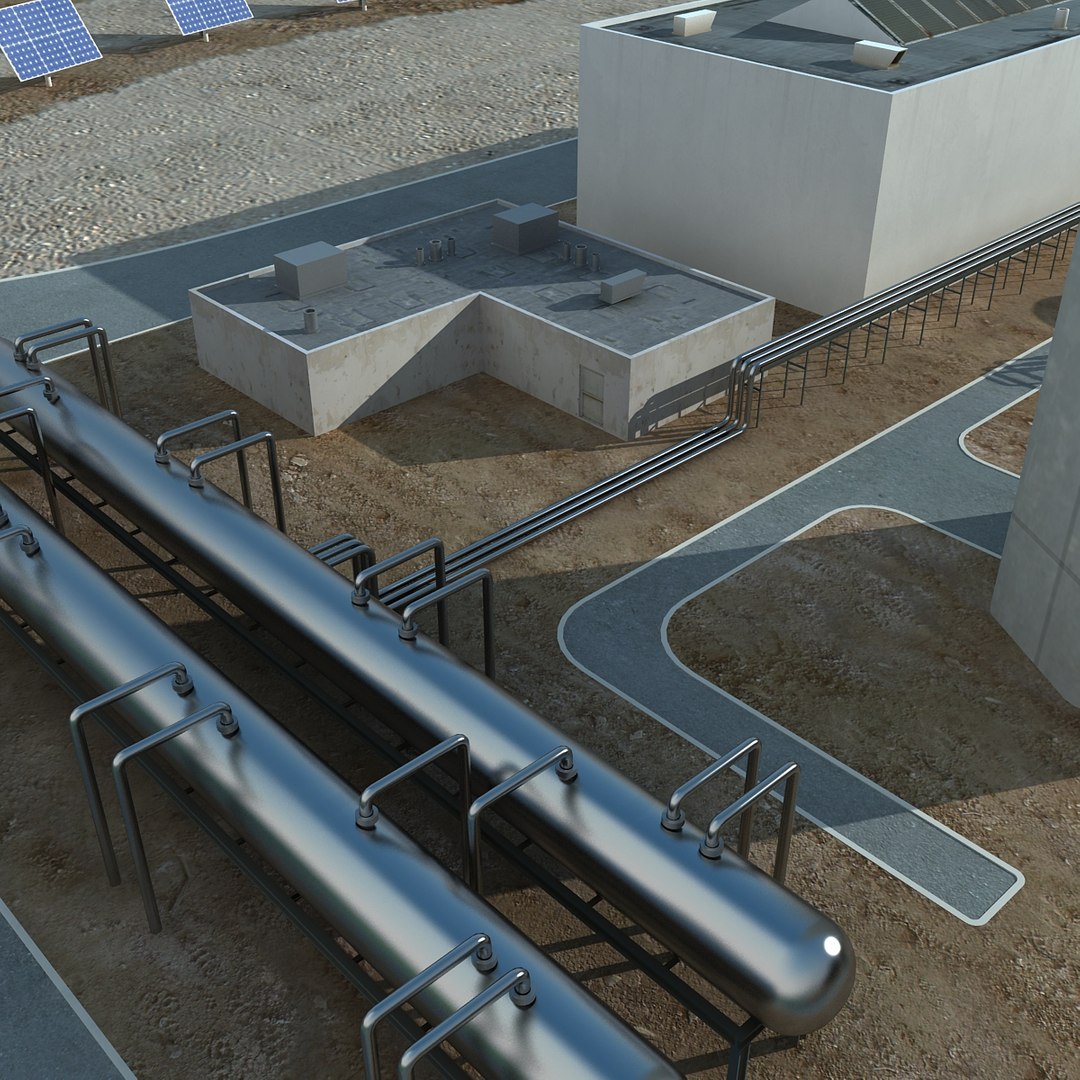 3d Solar Power Plant Model