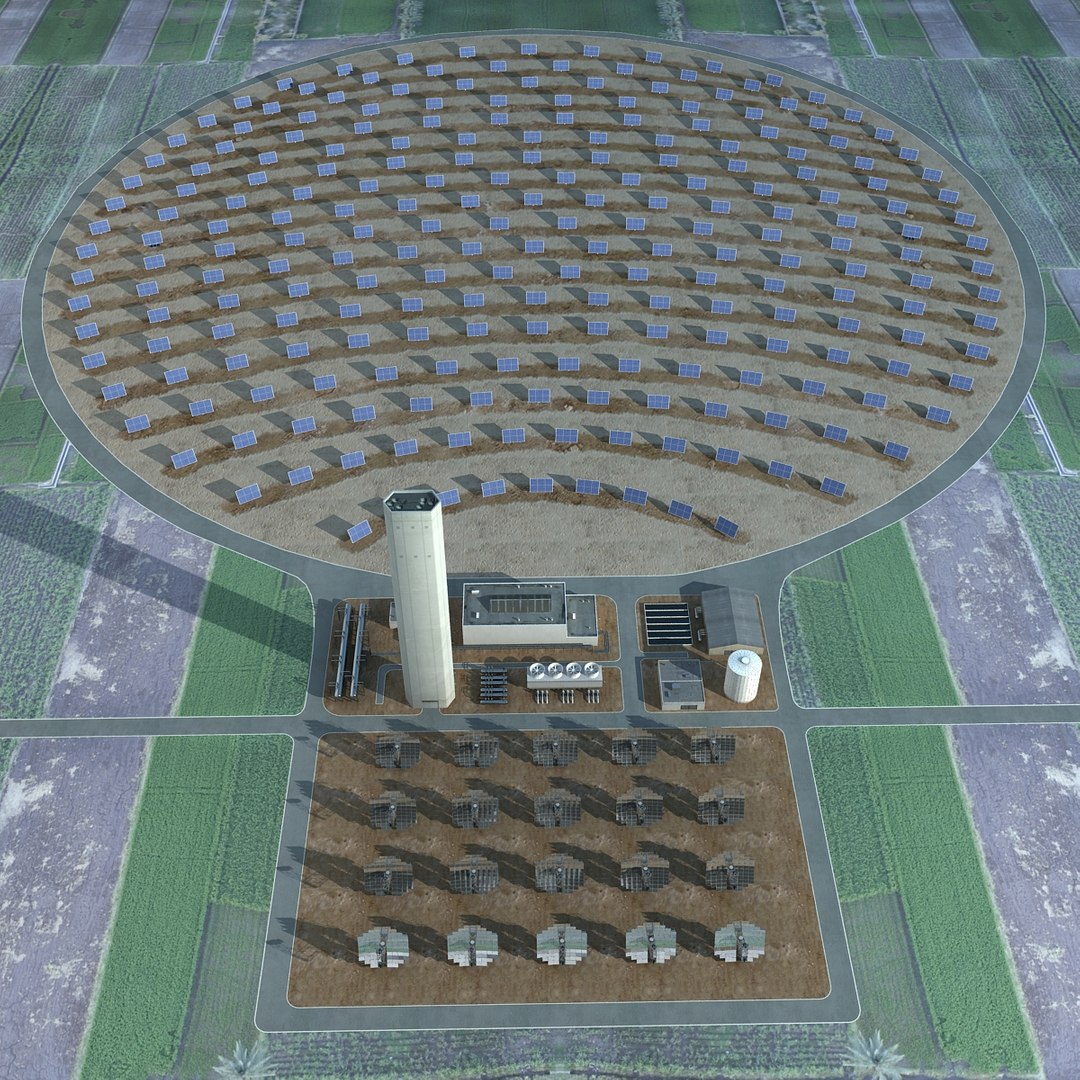3d Solar Power Plant Model