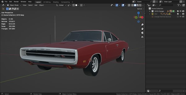 1970 Dod Charger RT 3D-Modell - TurboSquid 2032466