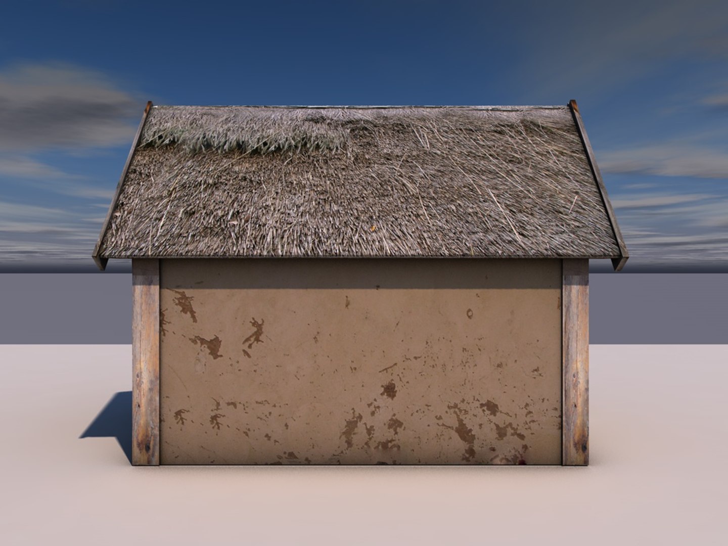 wooden pit house 3d c4d