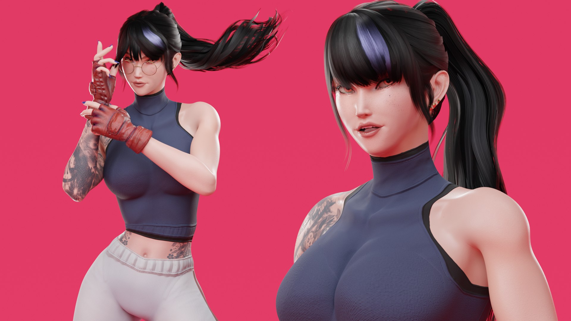 3D Stylized Female Fighting Character - Rin - TurboSquid 2351513