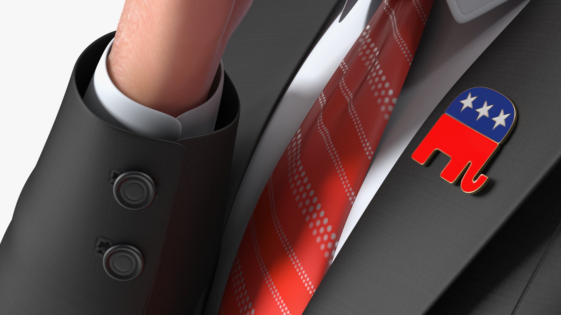 3D Republican Man Thinking Pose With Republican Badge Model ...