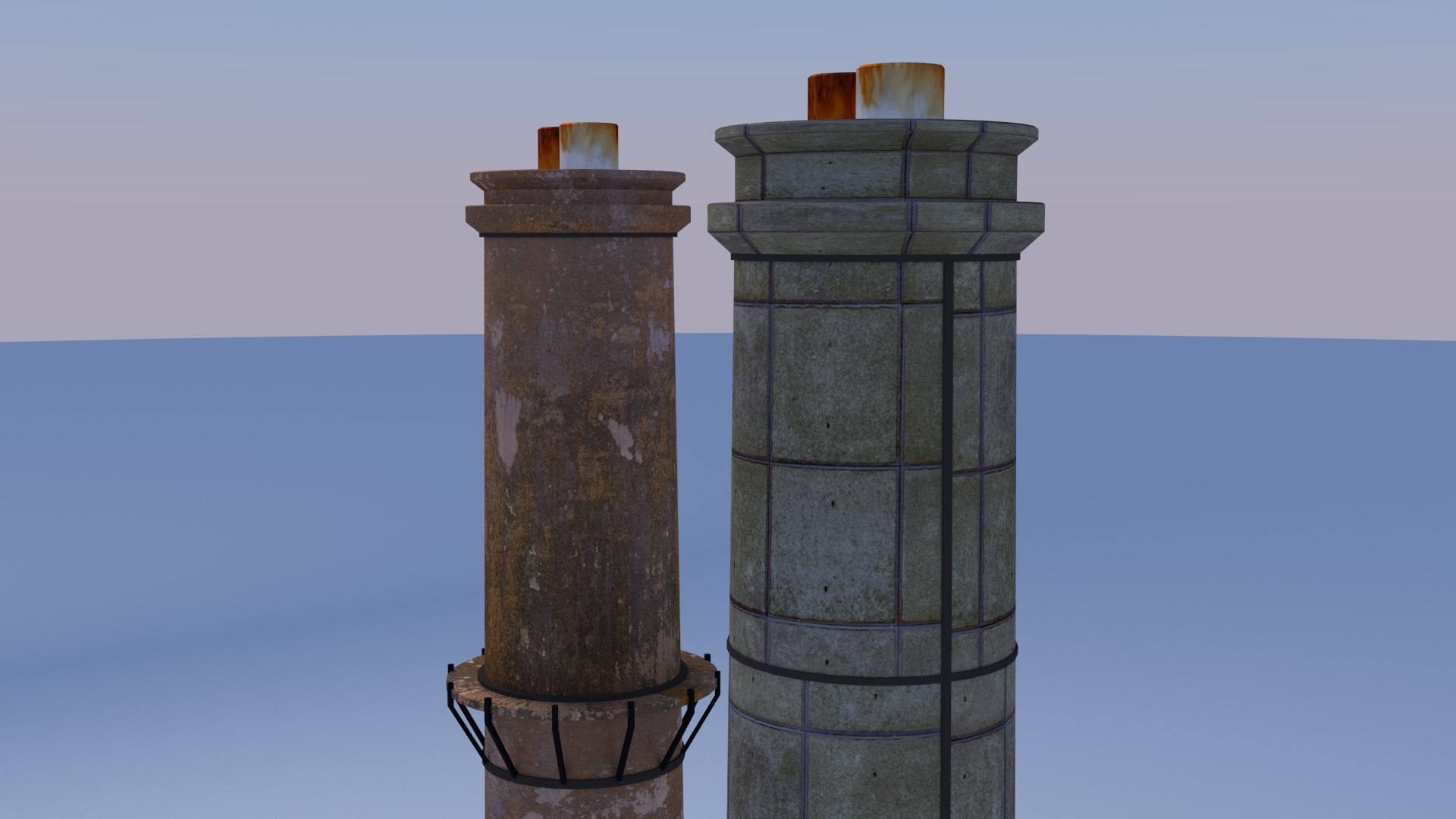 Industrial Chimneys 3d Model