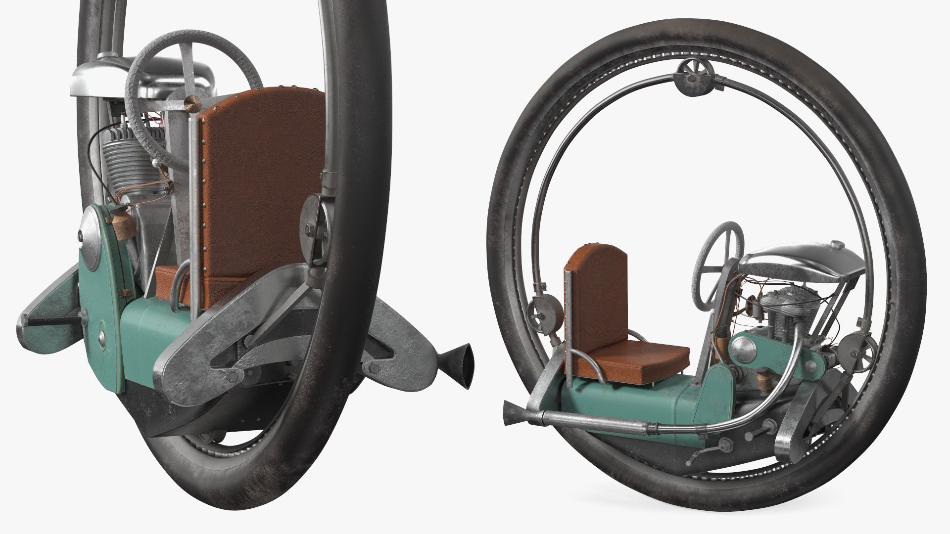 3D Antique Steering Monowheel Used Rigged Model - TurboSquid 2318856
