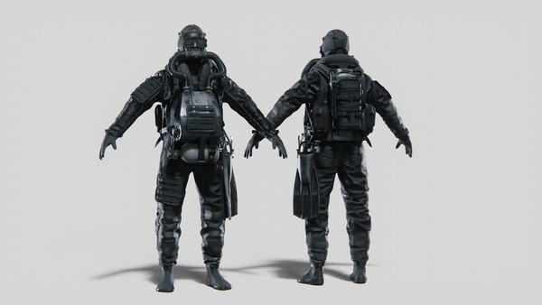 modelo 3d Traje seco para buzo soldado - TurboSquid 2075092