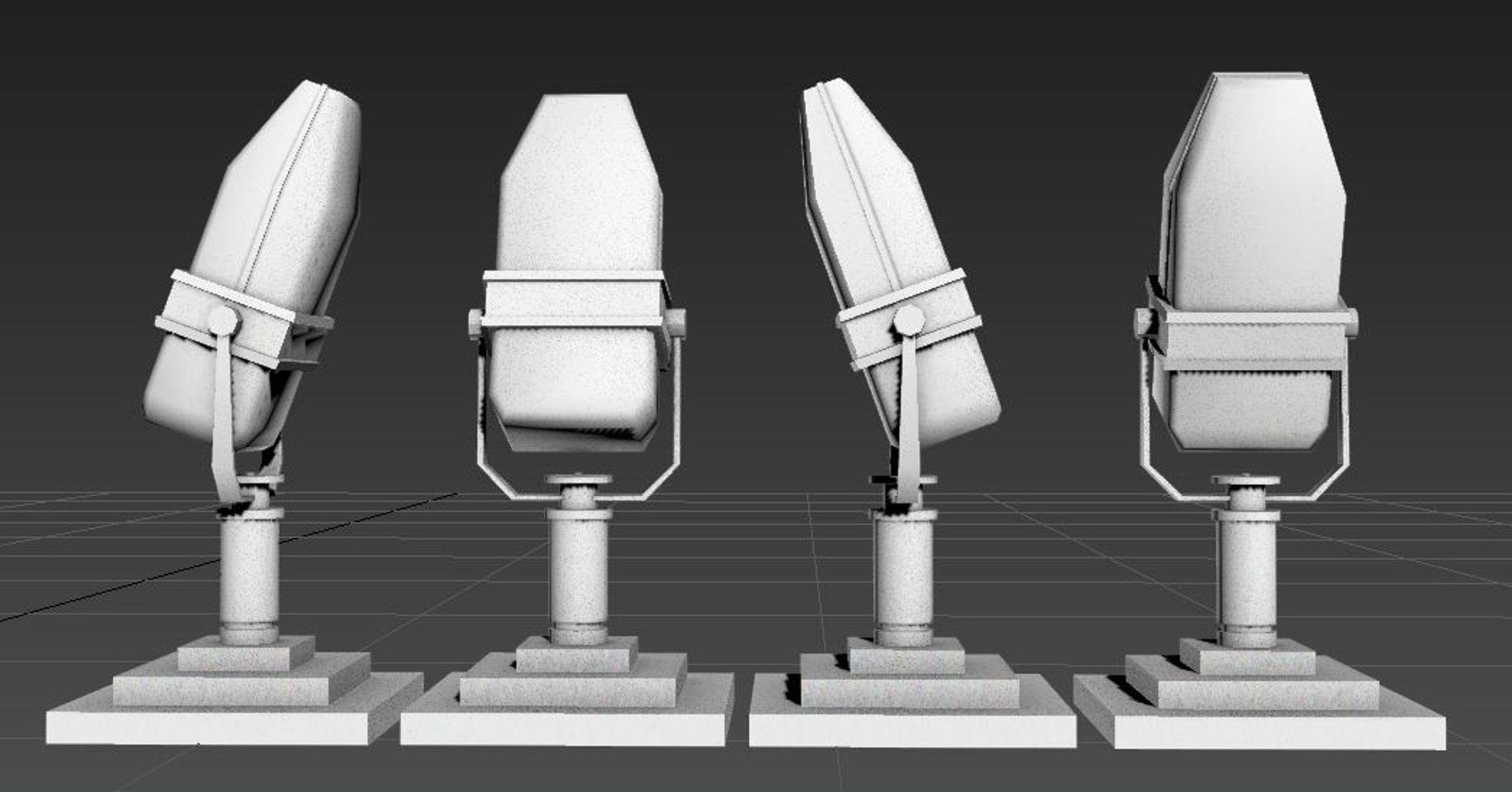 3d Model Old Microphone