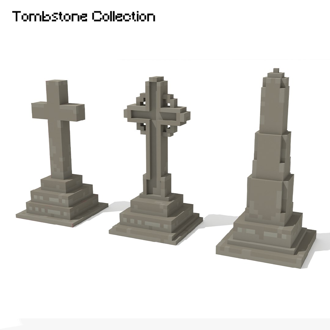 3D Voxel Tombstone Set 1 - TurboSquid 2079900