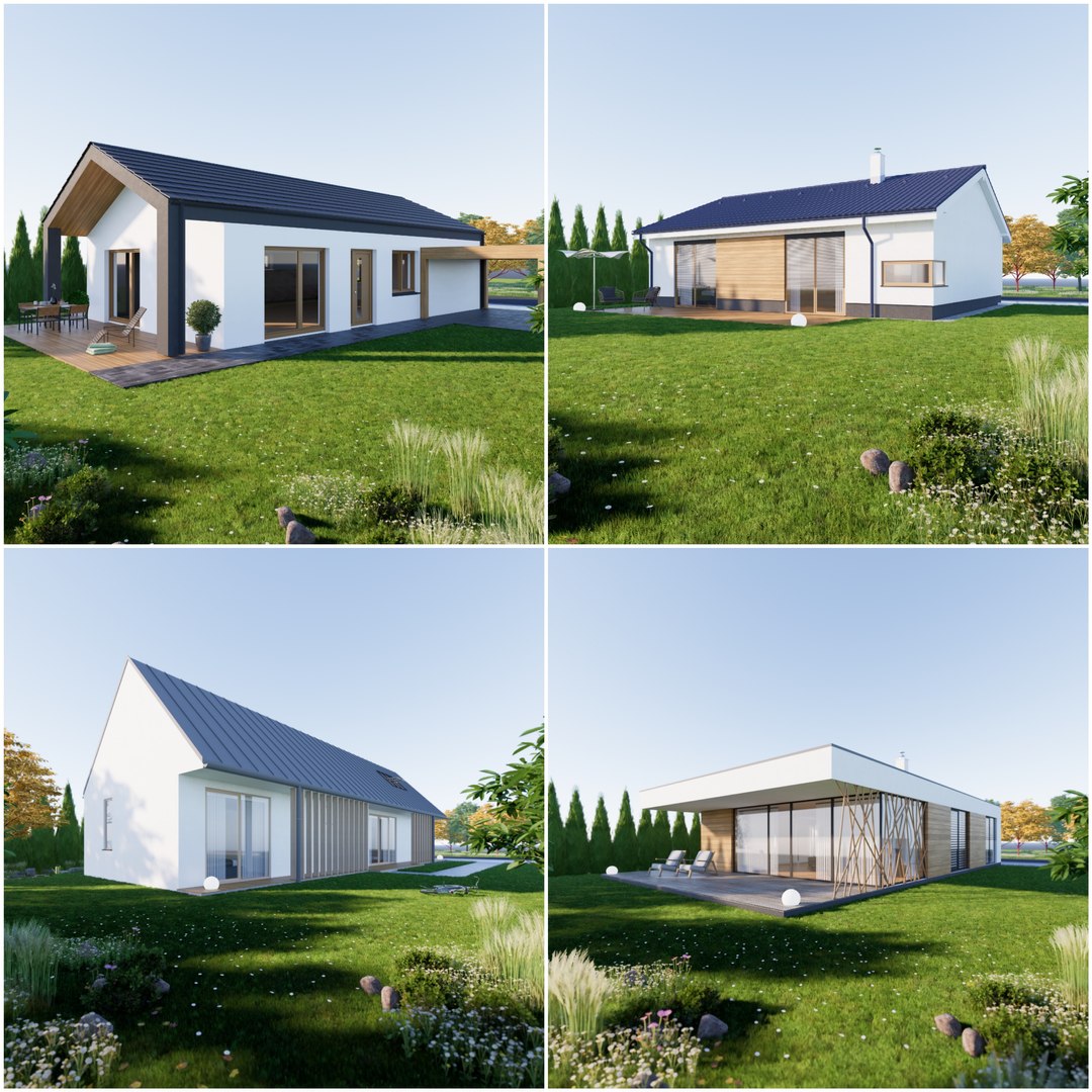 3D 20 Houses - Created With Fully Parametric Revit Families ...