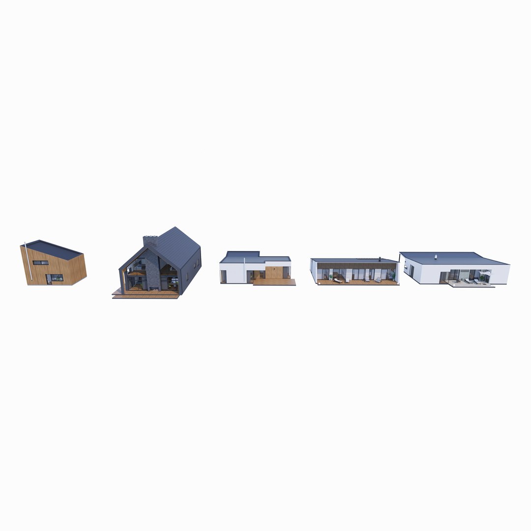 3D 20 Houses - Created With Fully Parametric Revit Families ...