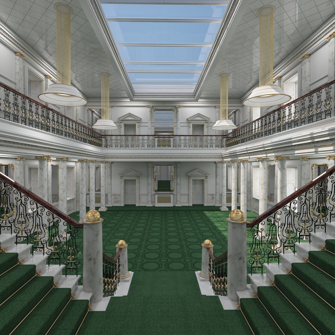 3D Model Classical Grand Staircase - TurboSquid 1205660