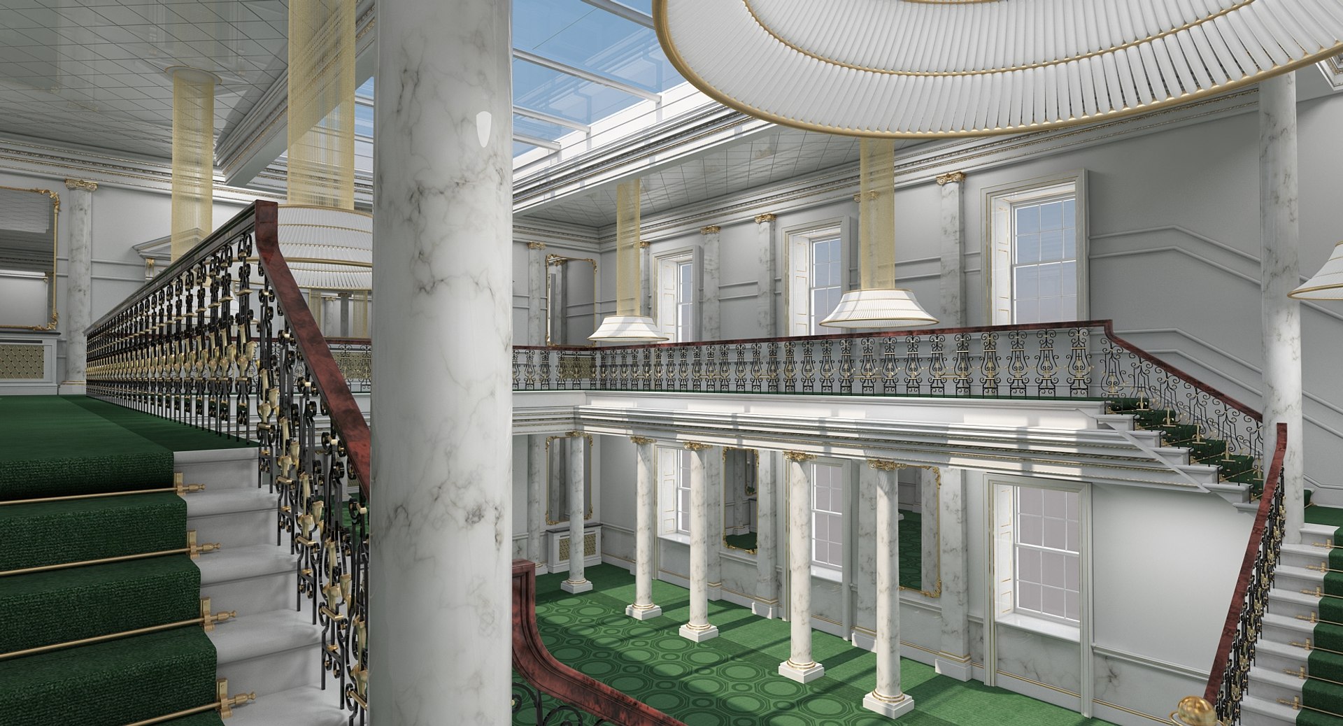 3D Model Classical Grand Staircase - TurboSquid 1205660
