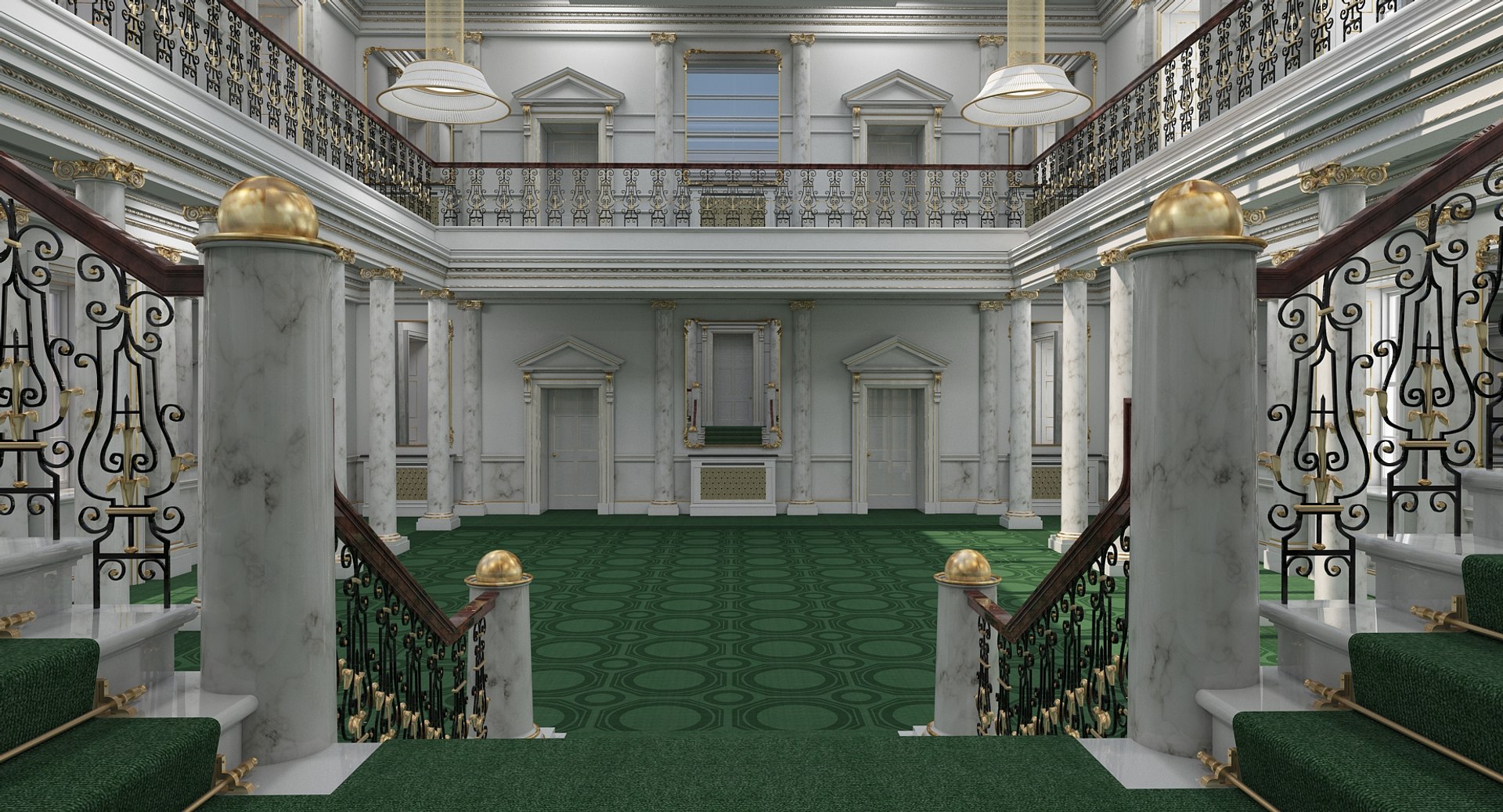 3D Model Classical Grand Staircase - TurboSquid 1205660