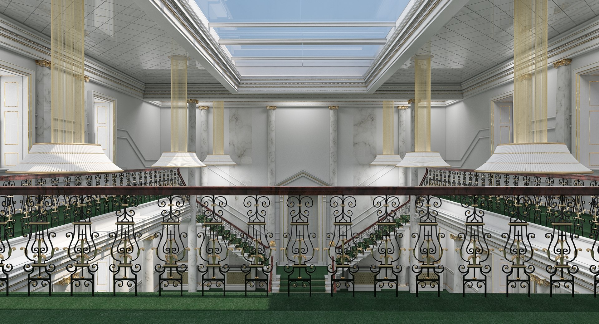 3D Model Classical Grand Staircase - TurboSquid 1205660