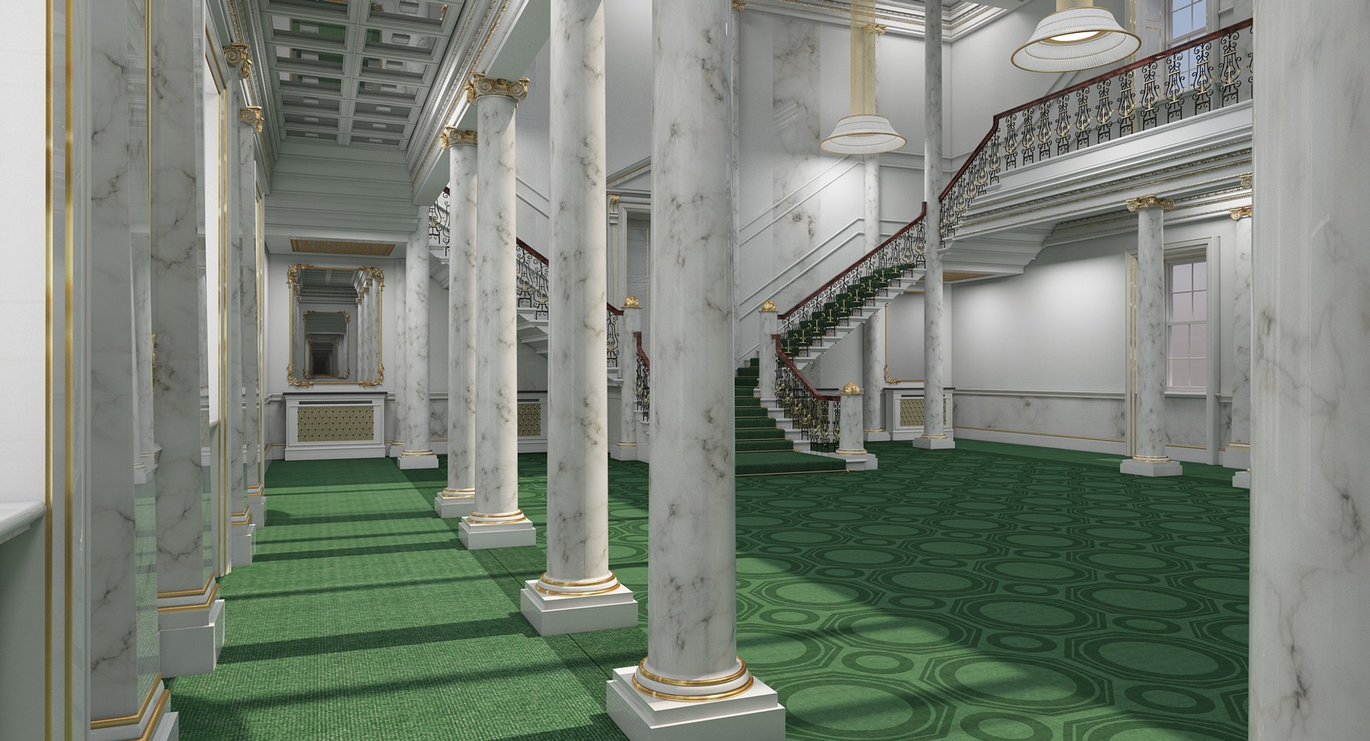 3D Model Classical Grand Staircase - TurboSquid 1205660