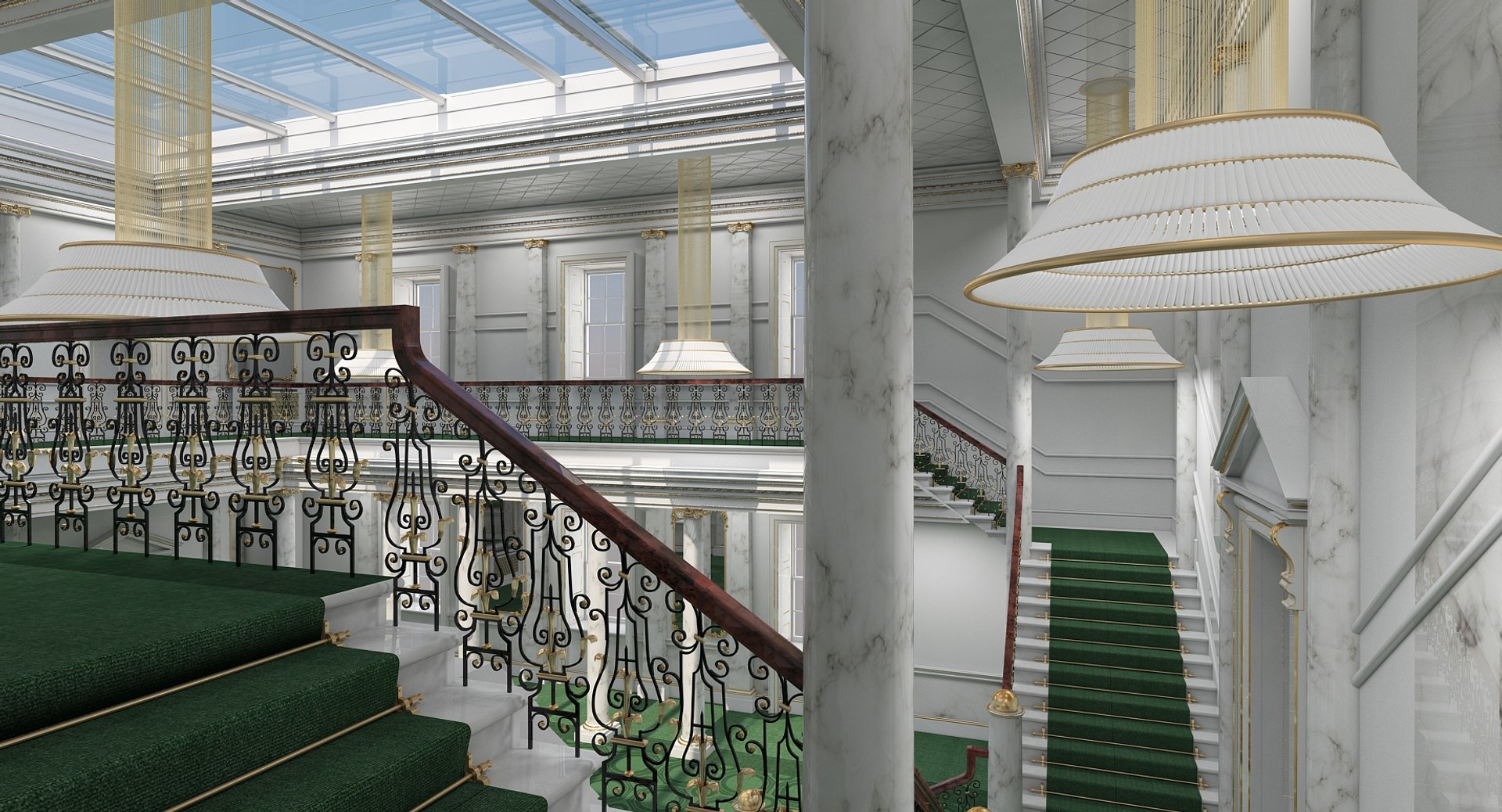 3D Model Classical Grand Staircase - TurboSquid 1205660
