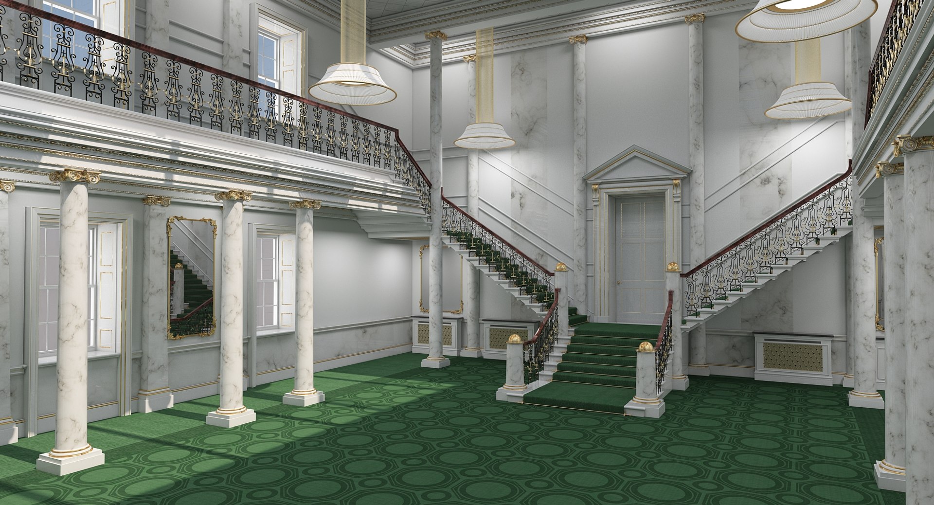 3D Model Classical Grand Staircase - TurboSquid 1205660