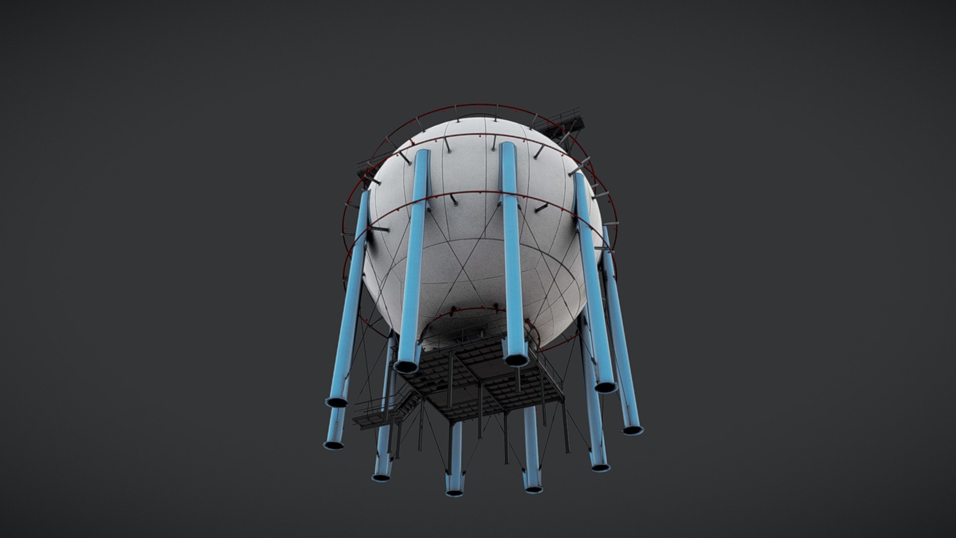 Spherical Storage Tank 3D Model - TurboSquid 2344287