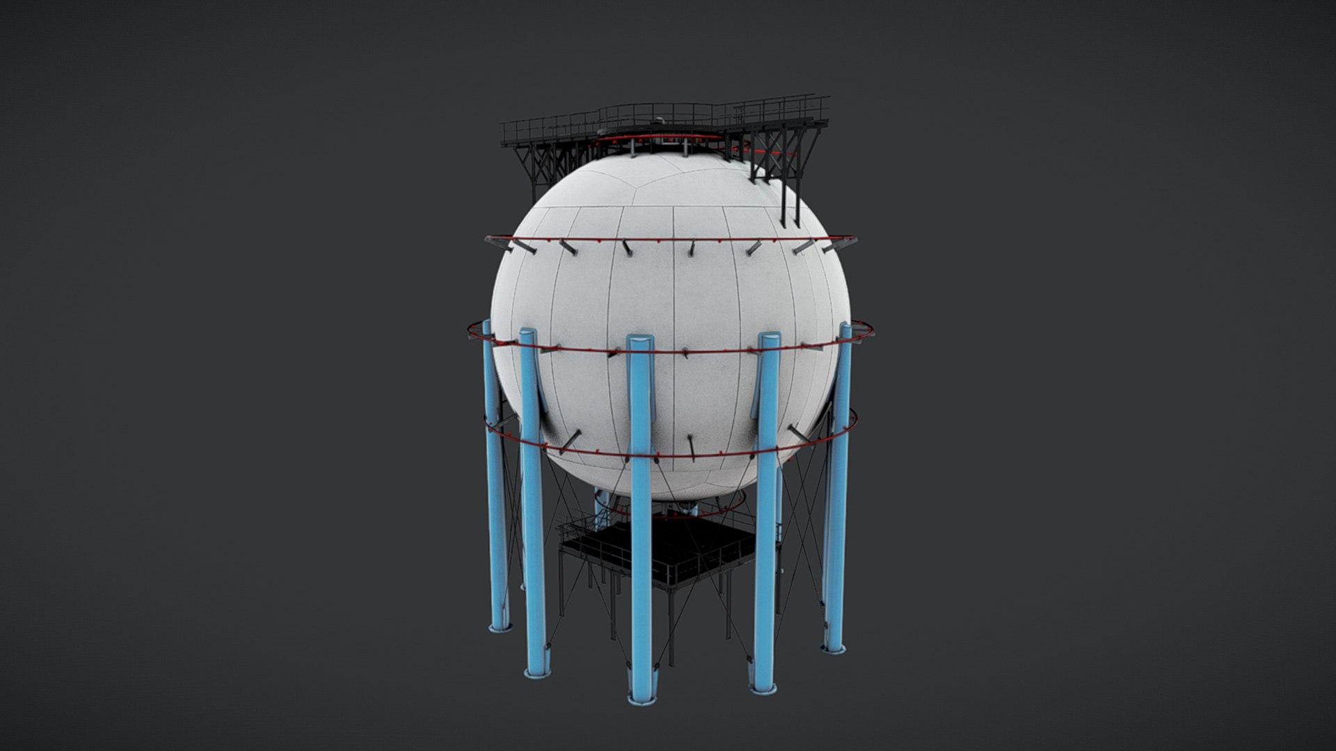 Spherical Storage Tank 3D Model - TurboSquid 2344287
