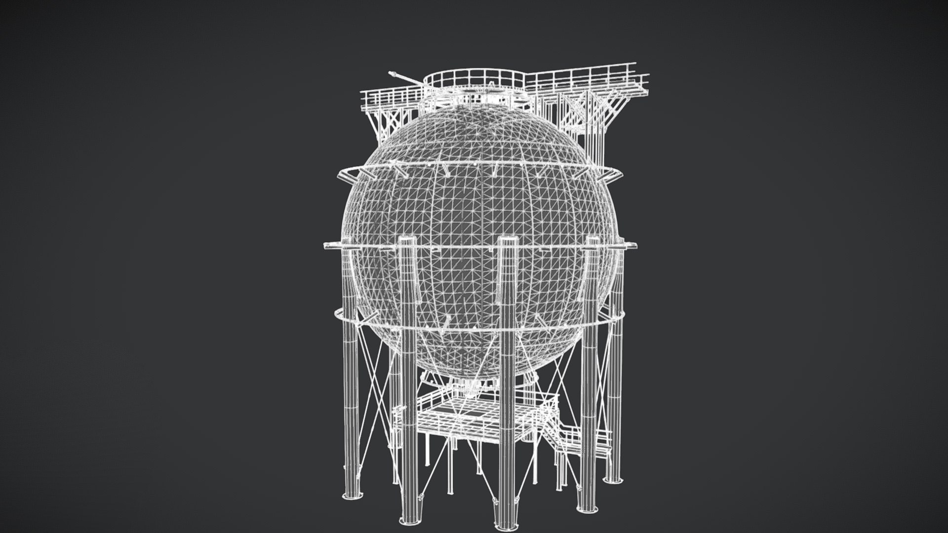 Spherical Storage Tank 3D Model - TurboSquid 2344287