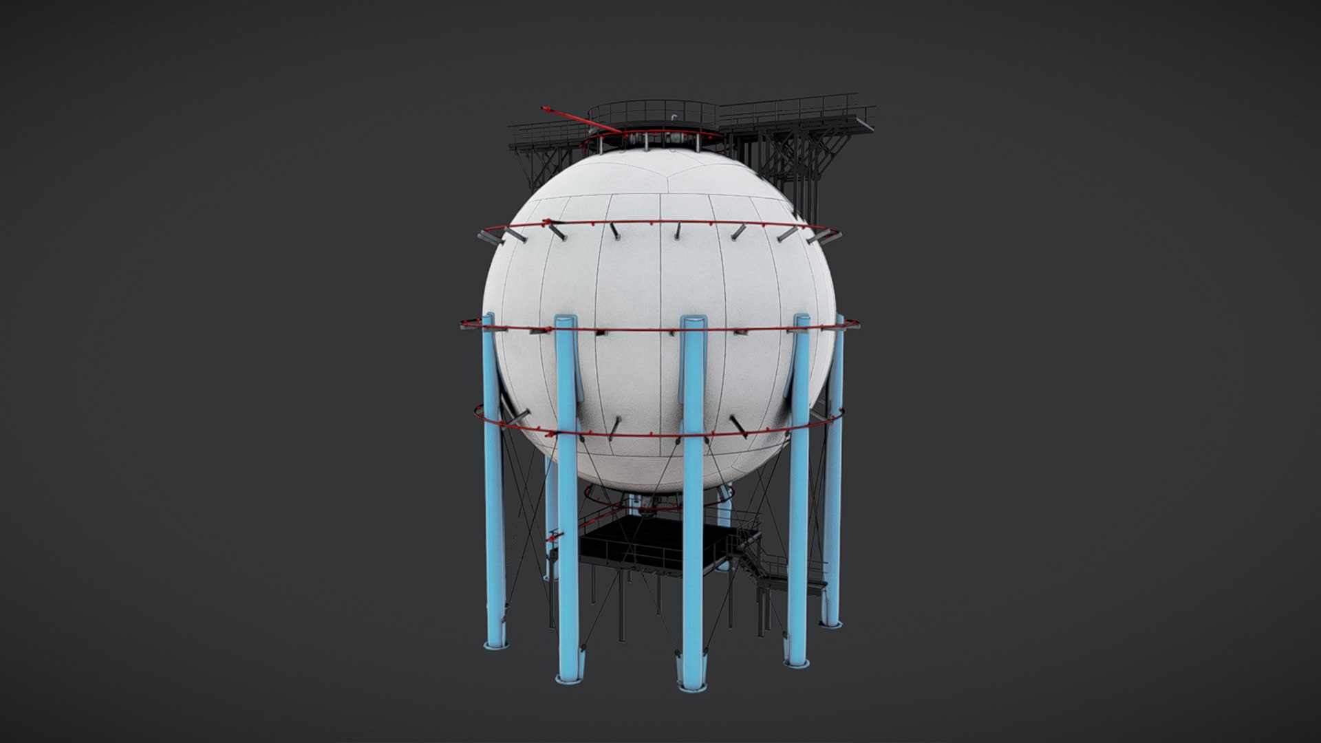 Spherical Storage Tank 3D Model - TurboSquid 2344287