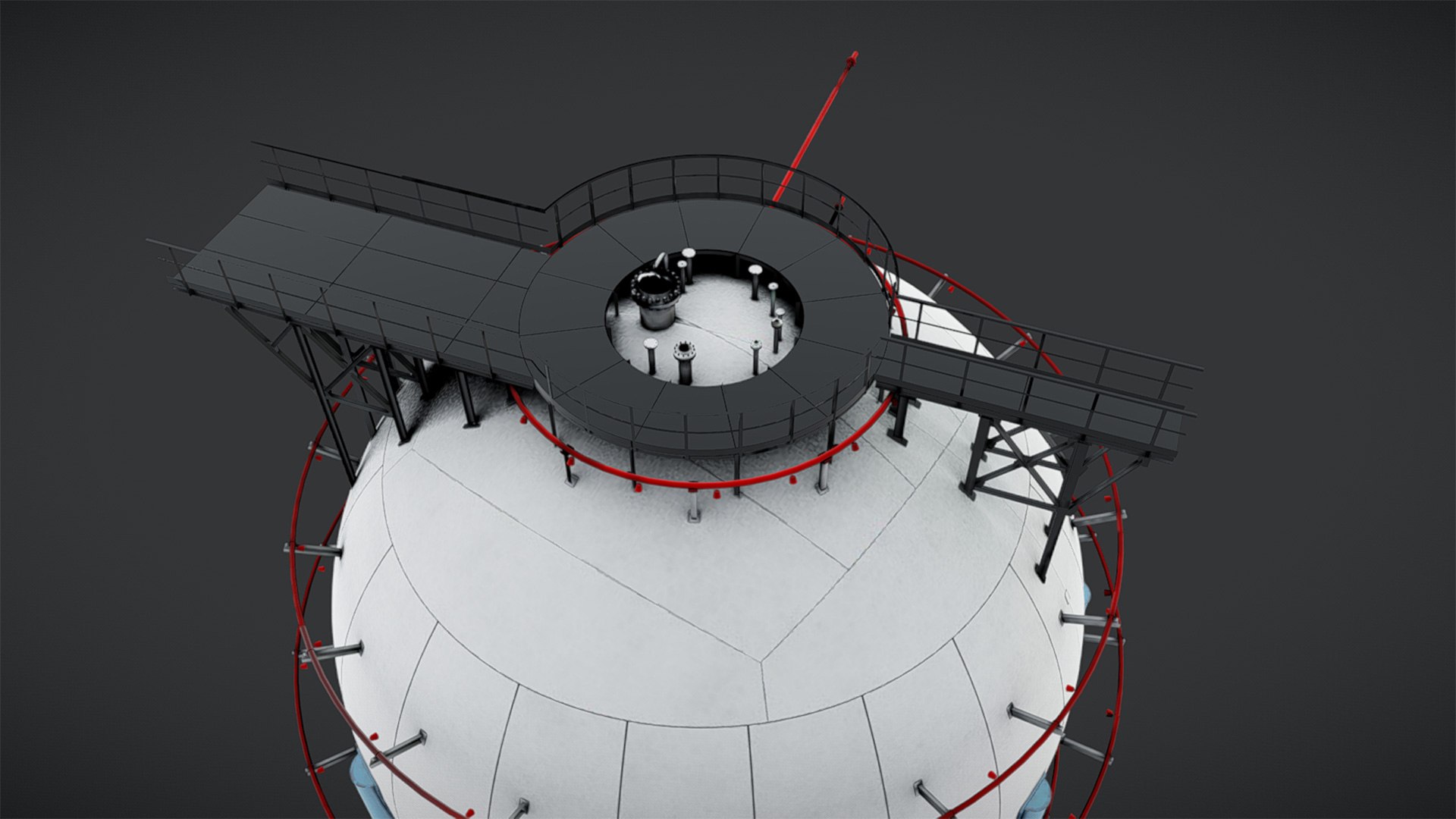 Spherical Storage Tank 3D Model - TurboSquid 2344287