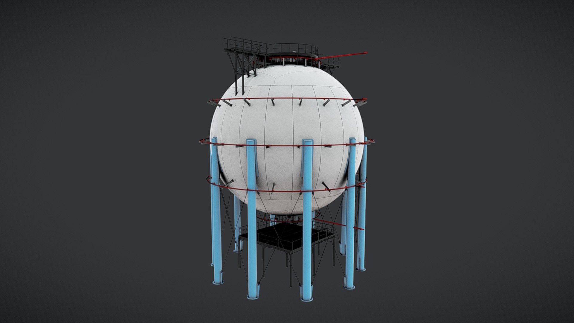 Spherical Storage Tank 3D Model - TurboSquid 2344287