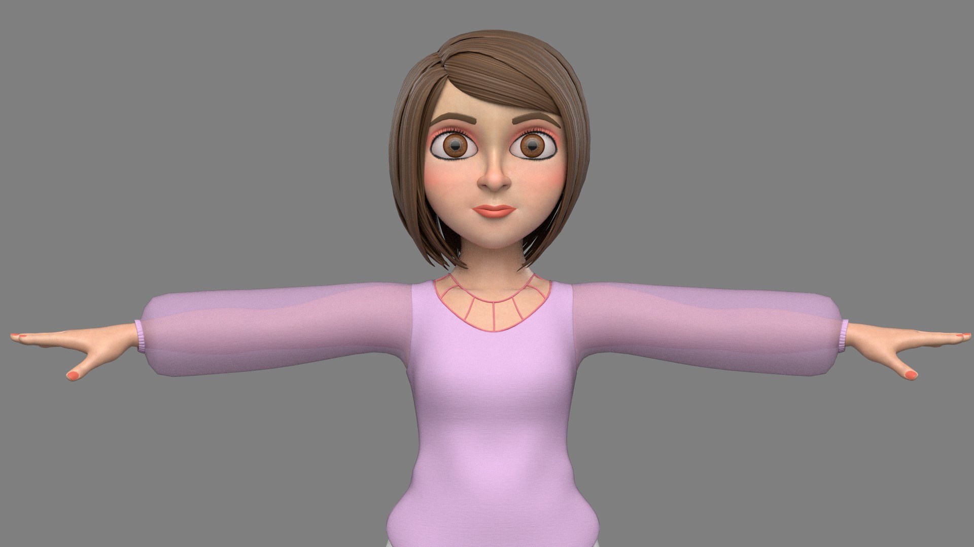 3D Cartoon Woman LORA Model - TurboSquid 2188750
