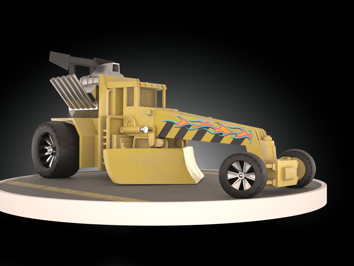 Street Cleaver Grader Low-poly 3D - TurboSquid 2337439