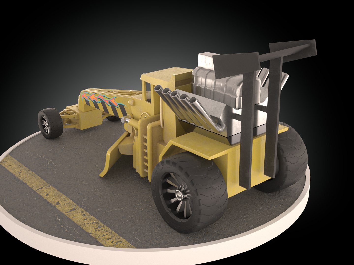 Street Cleaver Grader Low-poly 3D - TurboSquid 2337439