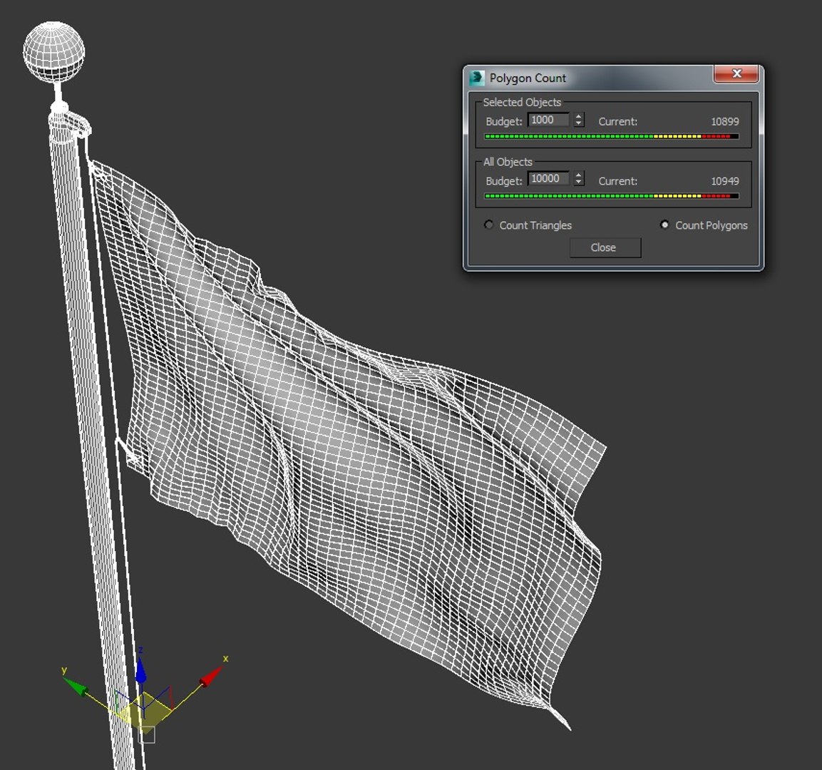 3ds Max Flag Flagpole Pulleys